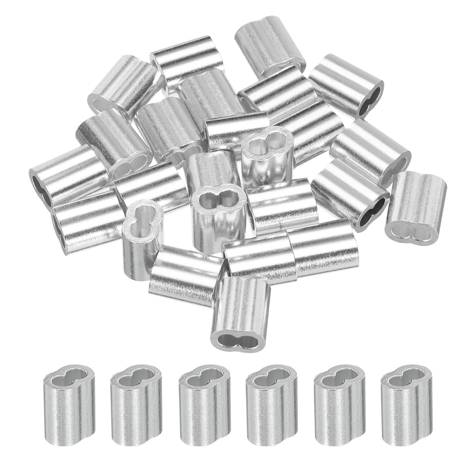 Amazon.com: uxcell 1/8" 3mm Aluminum Crimping Loop Sleeve Double ...