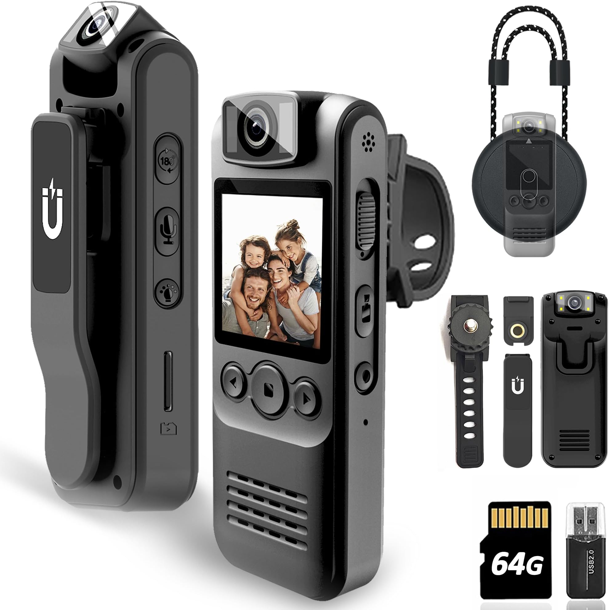 Amazon.com : 【Upgraded】1.4” Screen Body Camera Pro with Audio and Auto ...