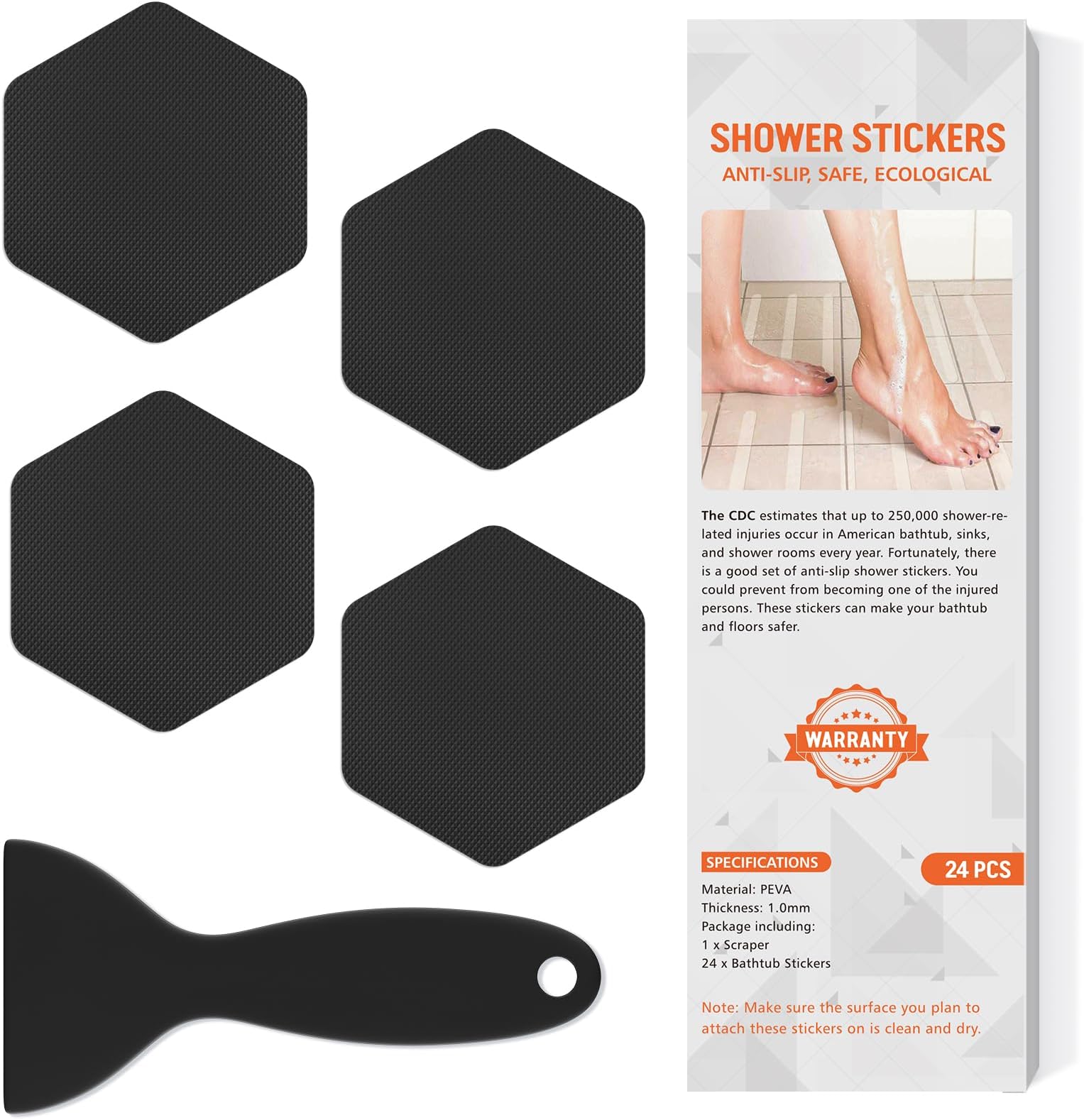 Amazon.com: Non Slip Bathtub Stickers, Shower Stickers for Safety ...