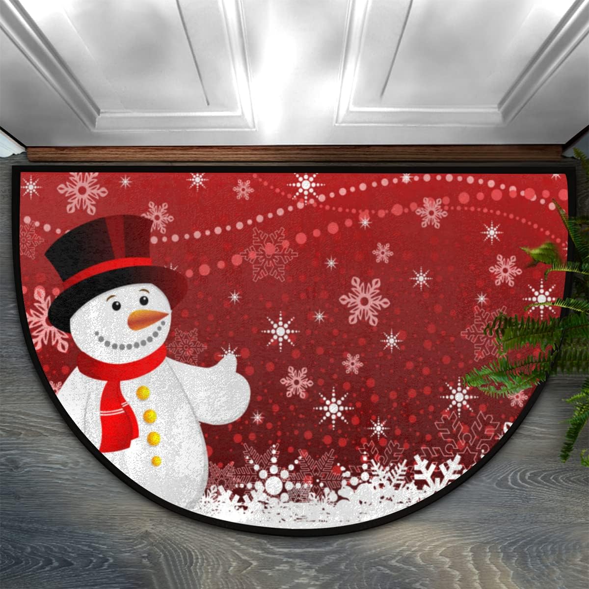 Amazon.com: Cute Snowman Half Round Door Mat Absorbent Door Mats Indoor ...