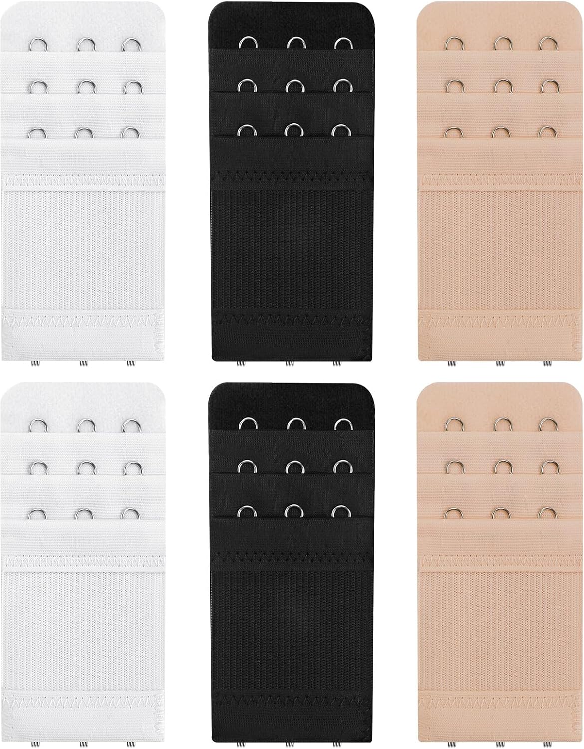 SH·ATM 6 Pcs Bra Extenders 3 Hooks 3 Rows, Elastic Bra Strap Extender ...