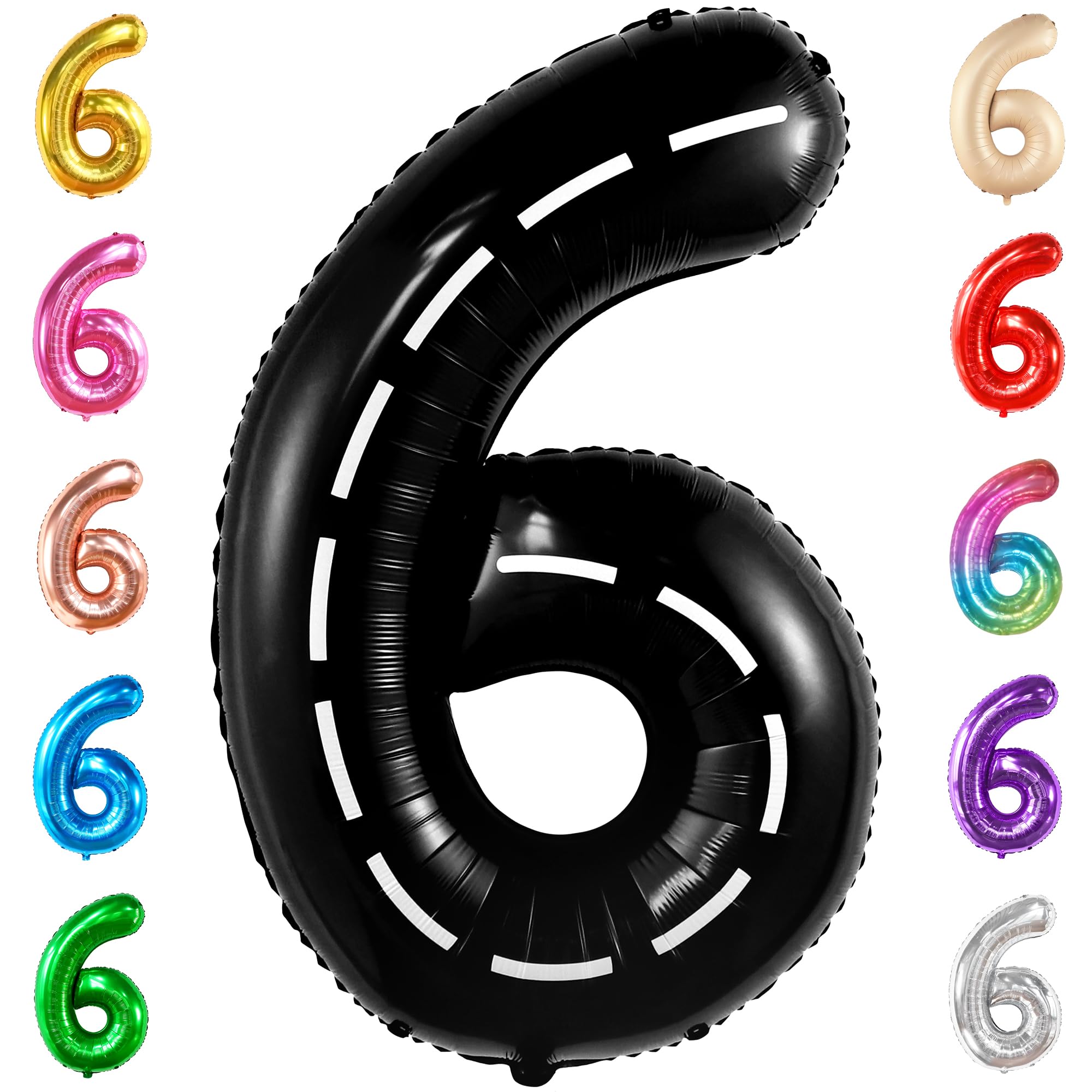 Snapklik.com : Giant Black Number 6 Balloon - 40 Inch Hot Wheels 6th ...