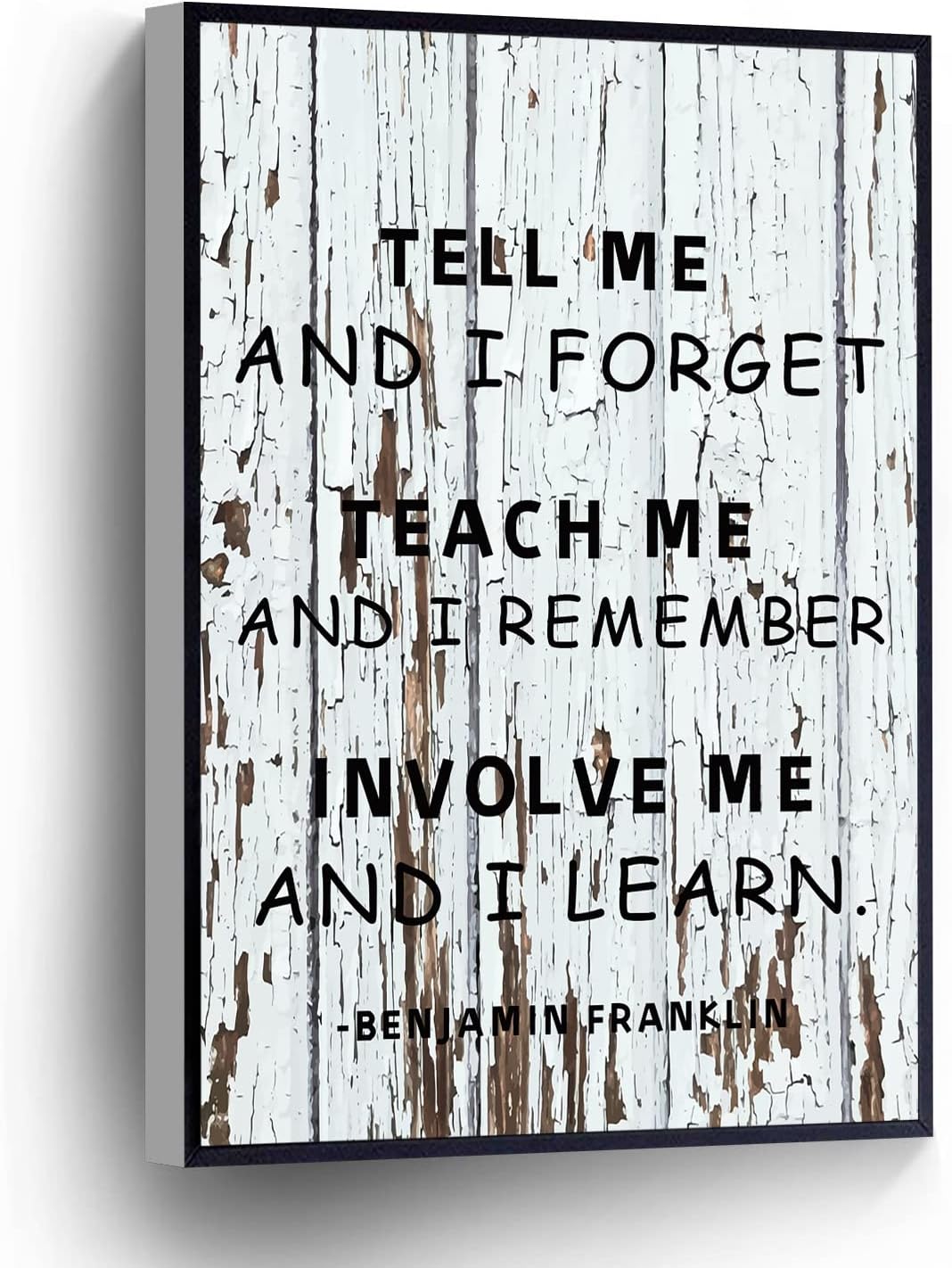 Amazon.com: Benjamin Franklin Quote Canvas Wall Art Tell Me And I ...