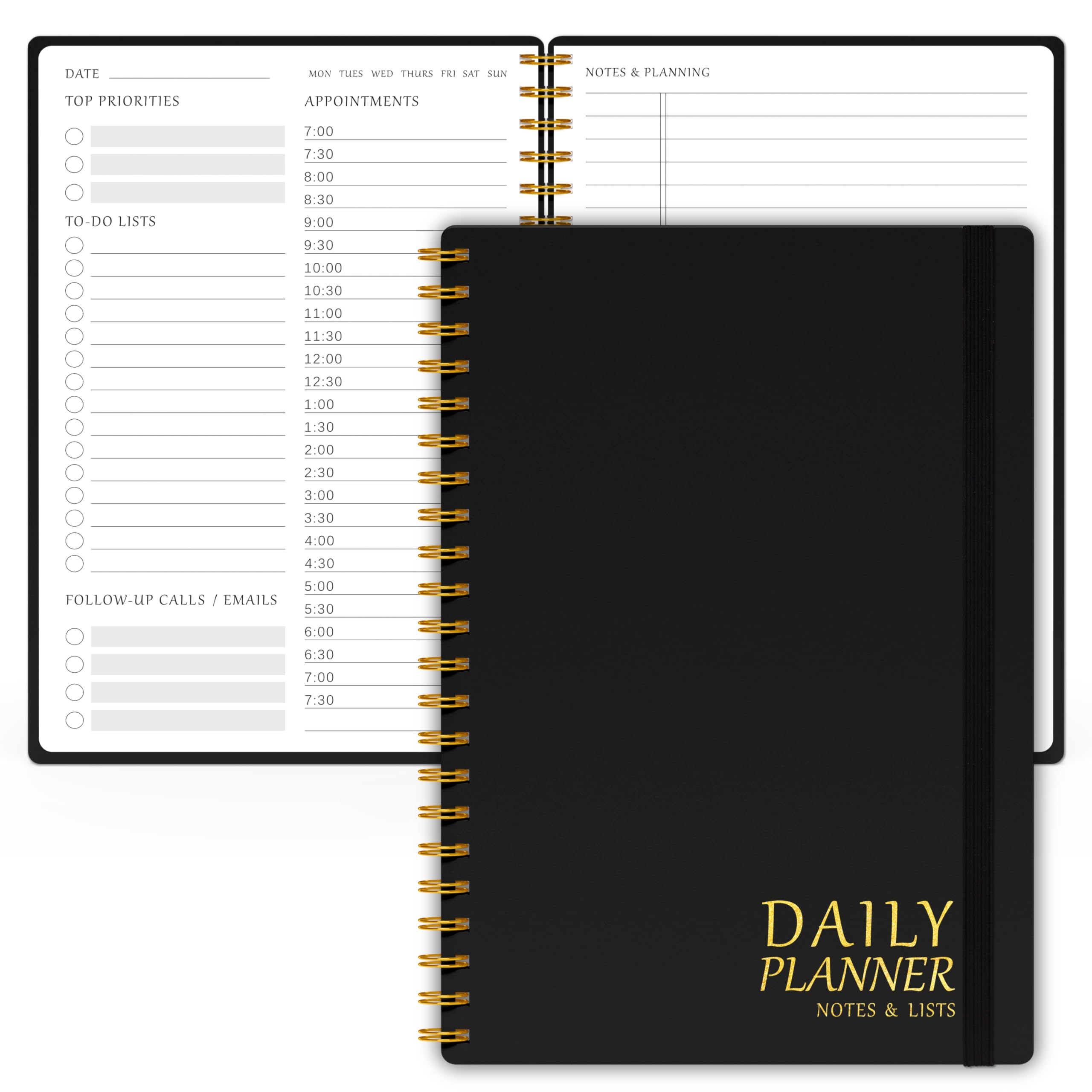 Amazon.com : Daily Planner with Hourly Schedules - Undated To Do List ...