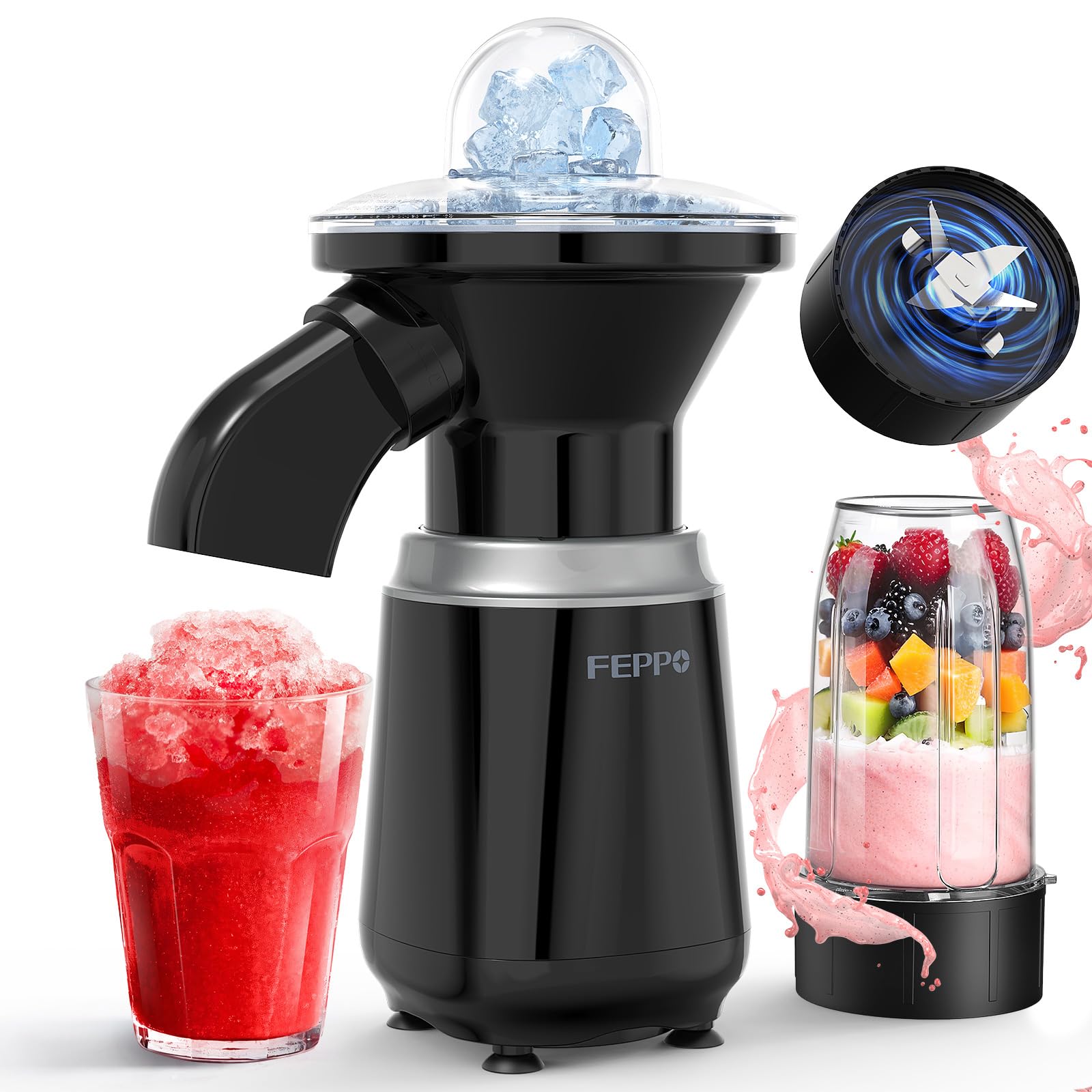 Snapklik.com : FEPPO Snow Cone Machine & Smoothie Blender 2 In 1 ...