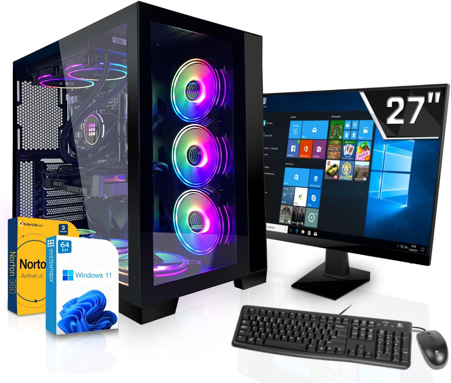 SYSTEMTREFF® Gaming Komplett PC Set Intel Core i9-12900KF 16x5.2GHz ...