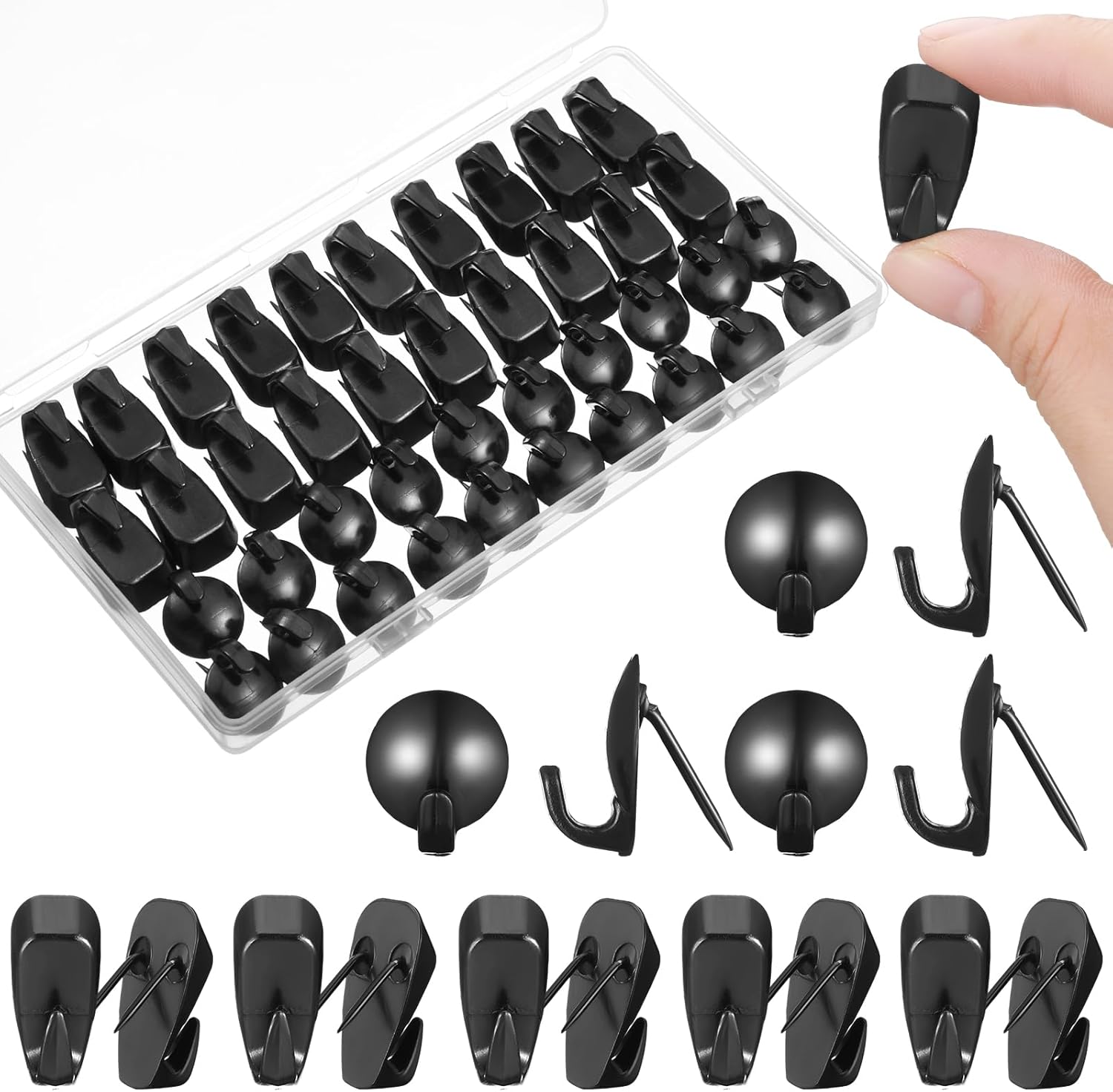 Amazon.com : Tandefio 40 Pcs Cubicle Hooks,2 Styles for 40 Lbs/20 Lbs ...