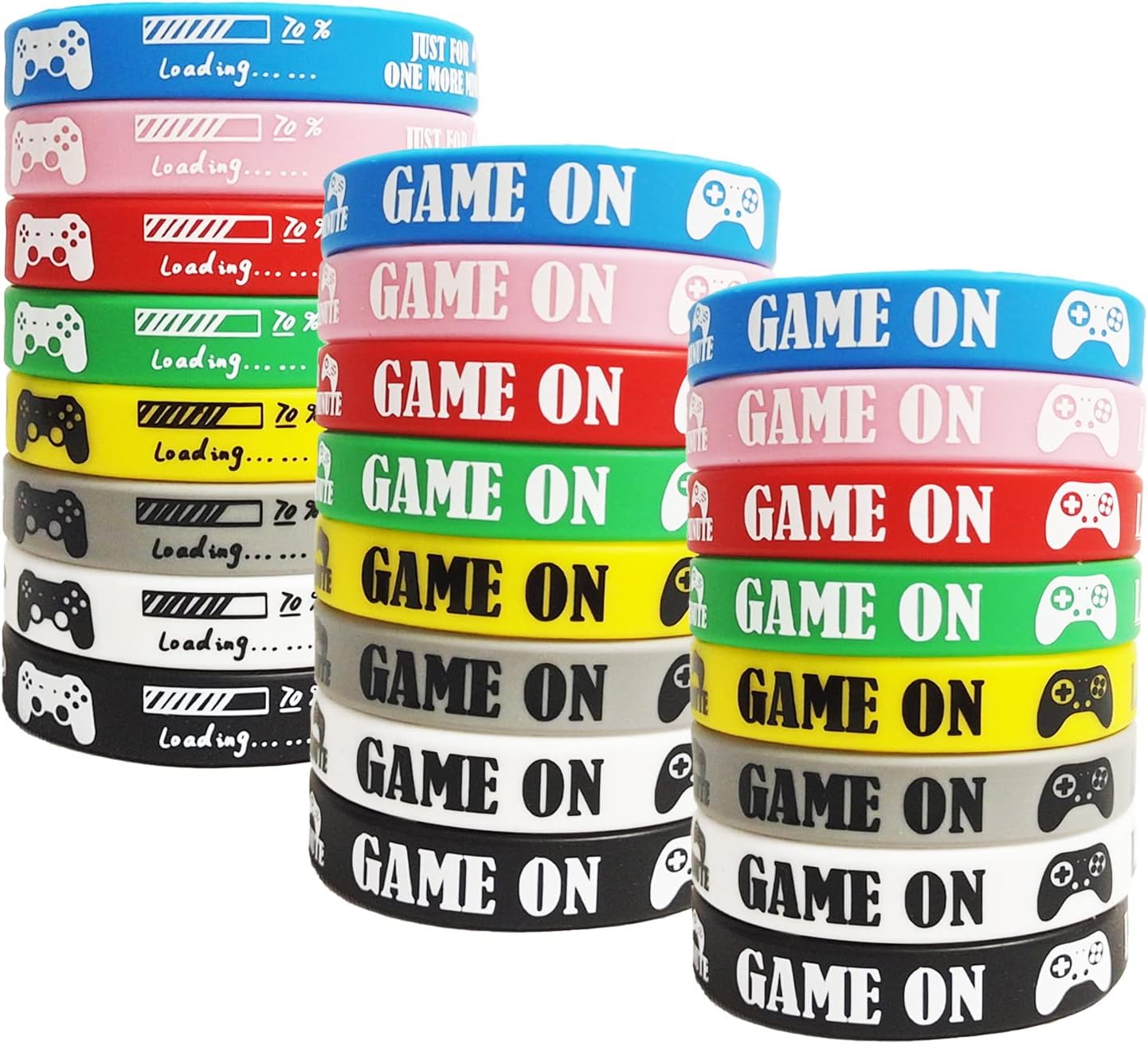 Amazon.com: 48 Video Game Theme Rubber Bracelets Game Handle Birthday ...