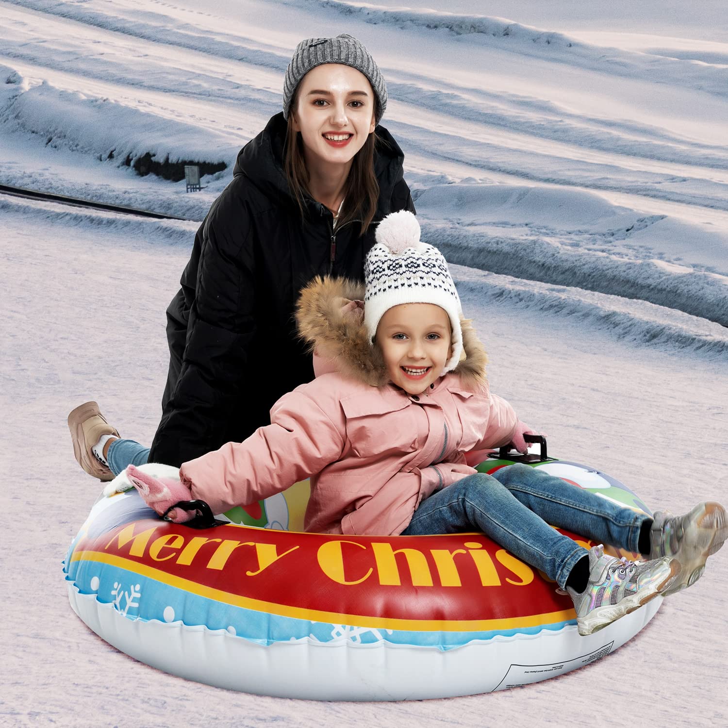 Snapklik.com : JOYIN 47 Inflatable Snow Tube, Heavy-Duty Snow Tube For ...