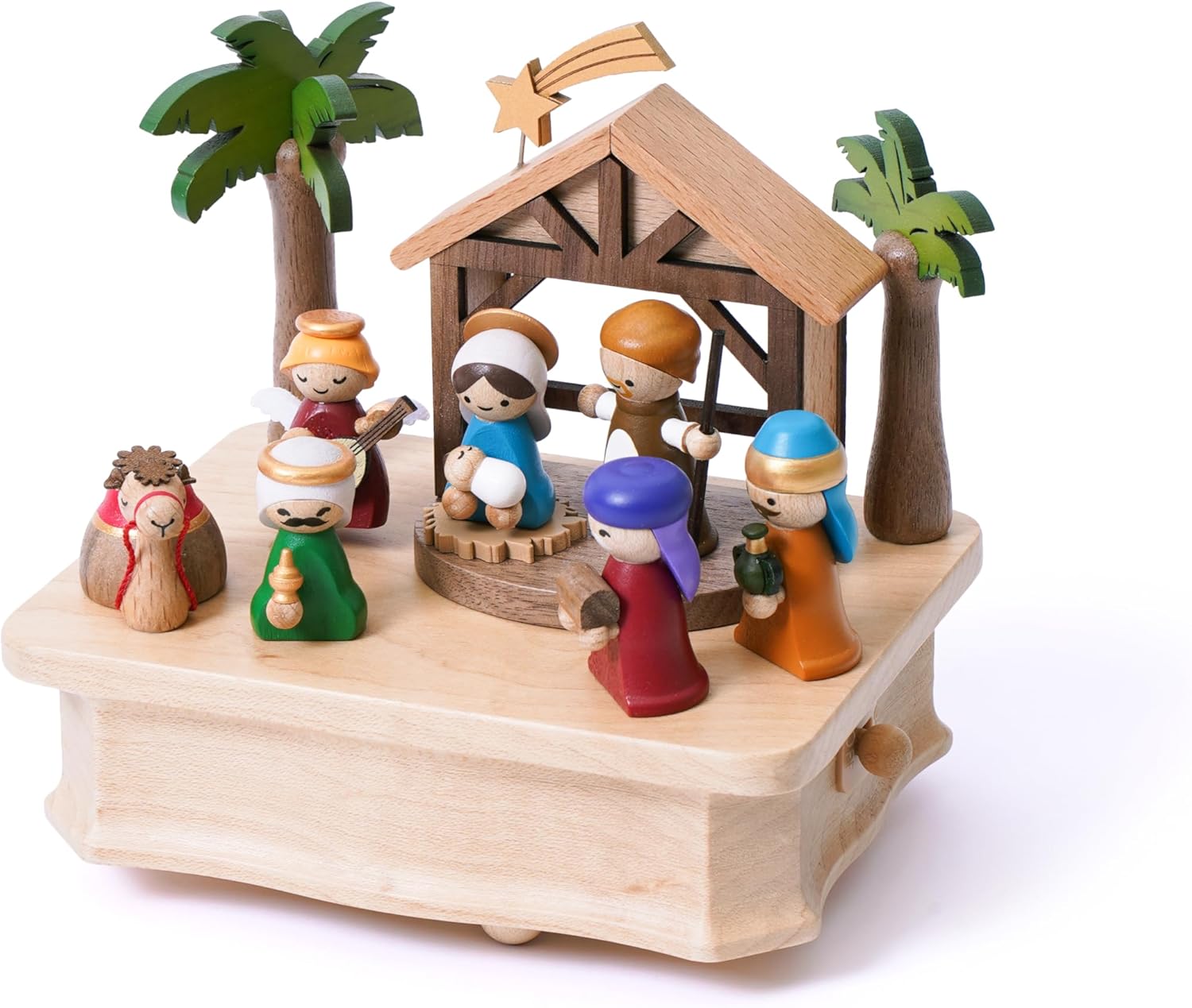 Amazon.com: WOODERFUL LIFE Wooden Swaying Music Box | Nativity ...