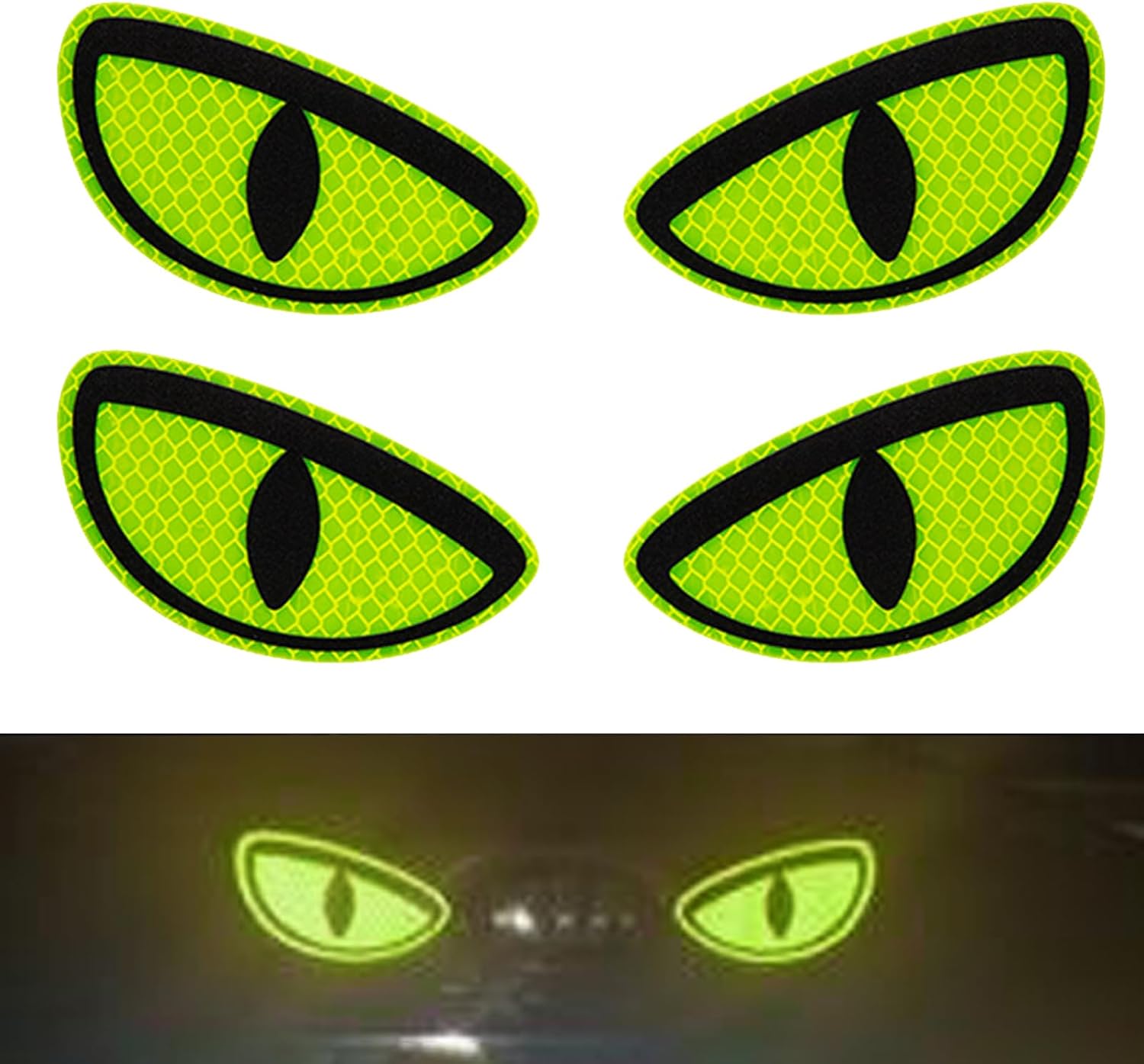 Amazon.com: Sufeasdf 2 Pack Car Stickers Reflective Decal, Round Eyes ...