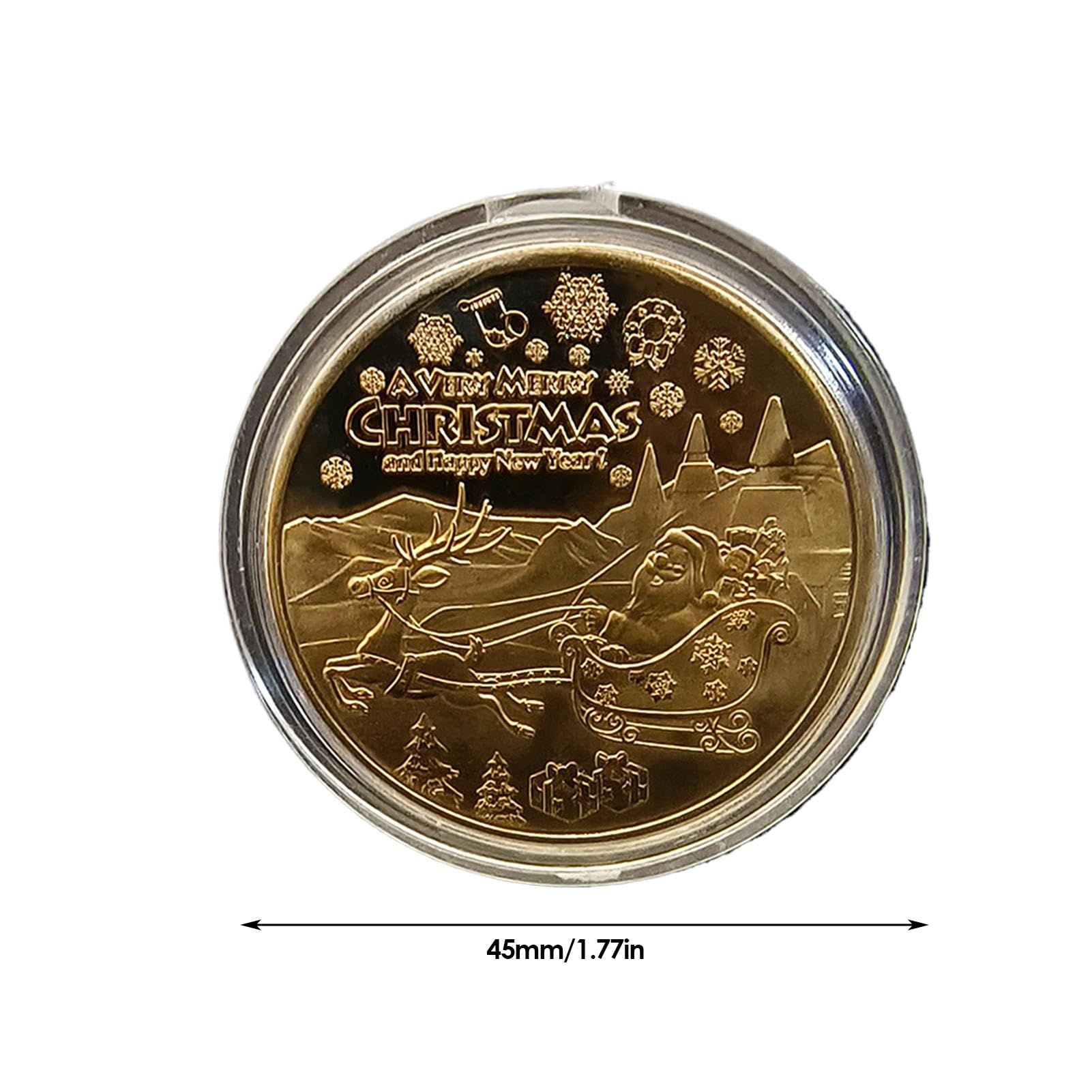 Santa Claus Coin Christmas Reindeer Reward Coin - Festive Collectible ...