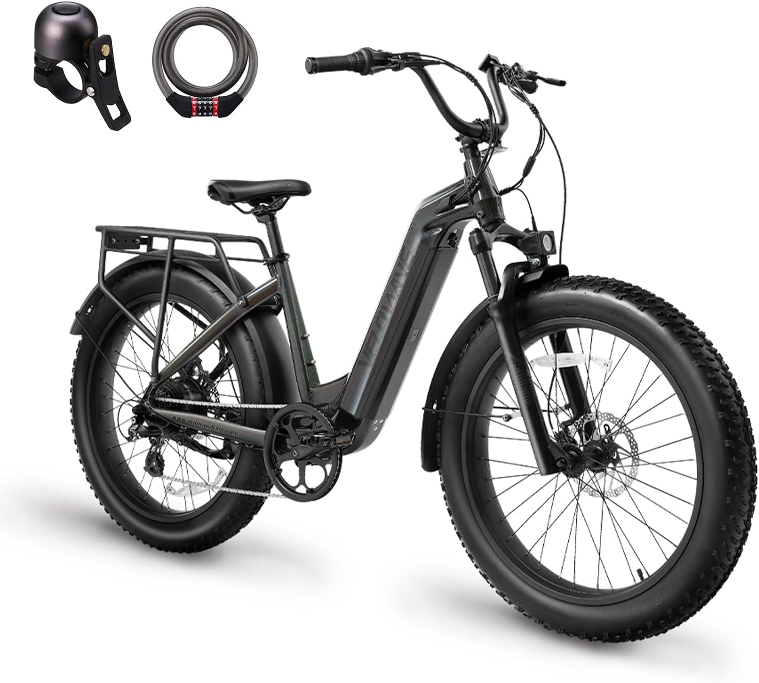 Amazon.com : VELOWAVE Electric Bike 26" Fat Tire Electric Bike for Adults 1200W Peak Motor 48V ...
