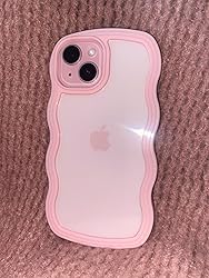 QLTYPRI Compatible with iPhone 16 Case, Cute Curly Wave Frame Clear Case for Girls Women ...