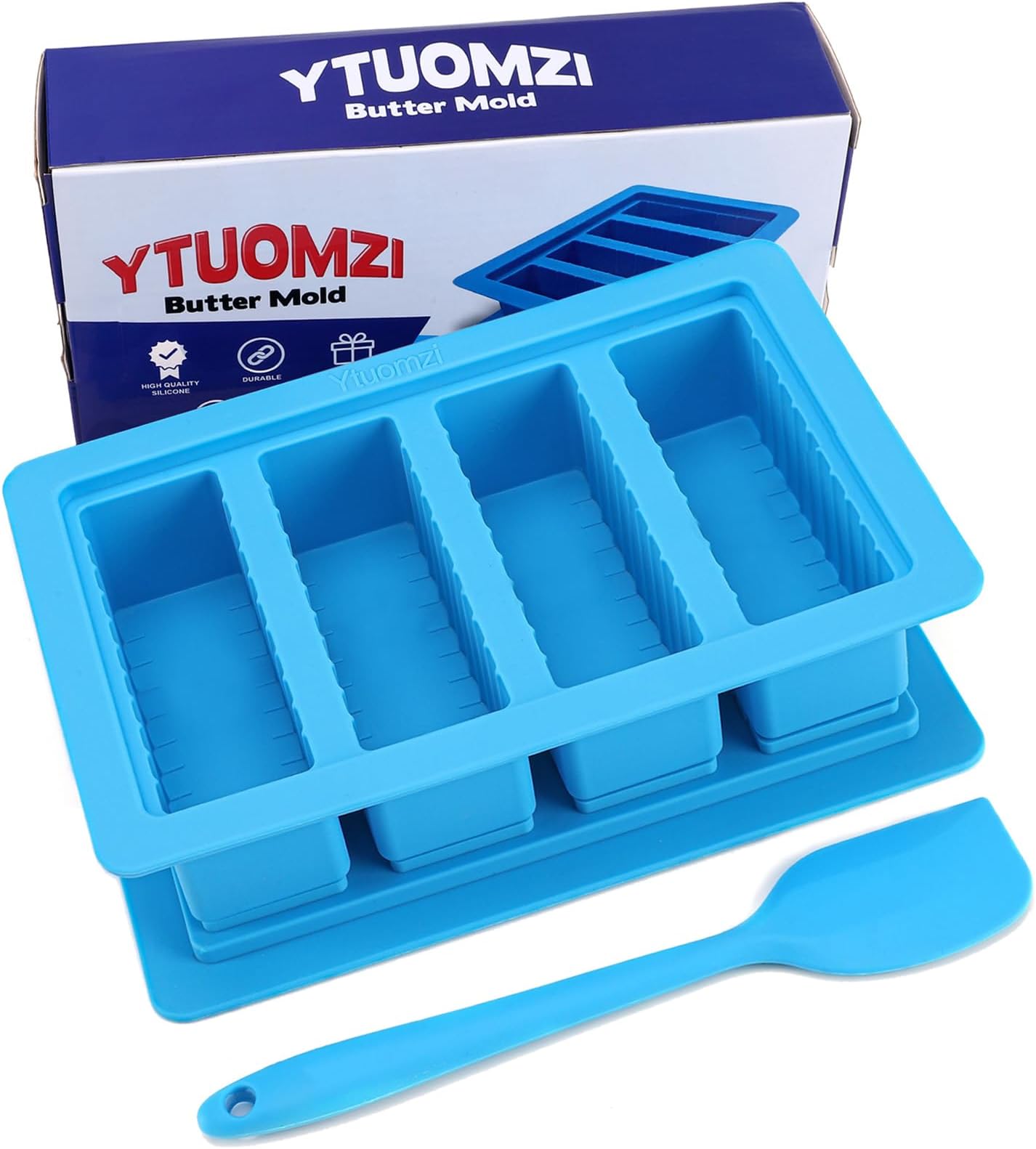 Amazon.com: pizety Large silicone butter molds with 4 cavities Silicone ...