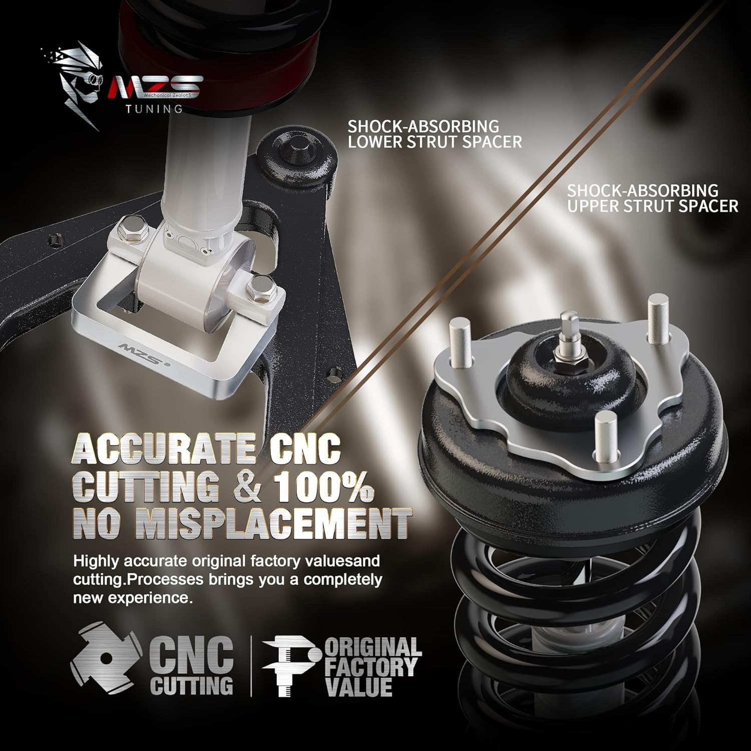 Snapklik.com : MZS Leveling Kit 2.5 Inch Front Upper + Lower Strut ...
