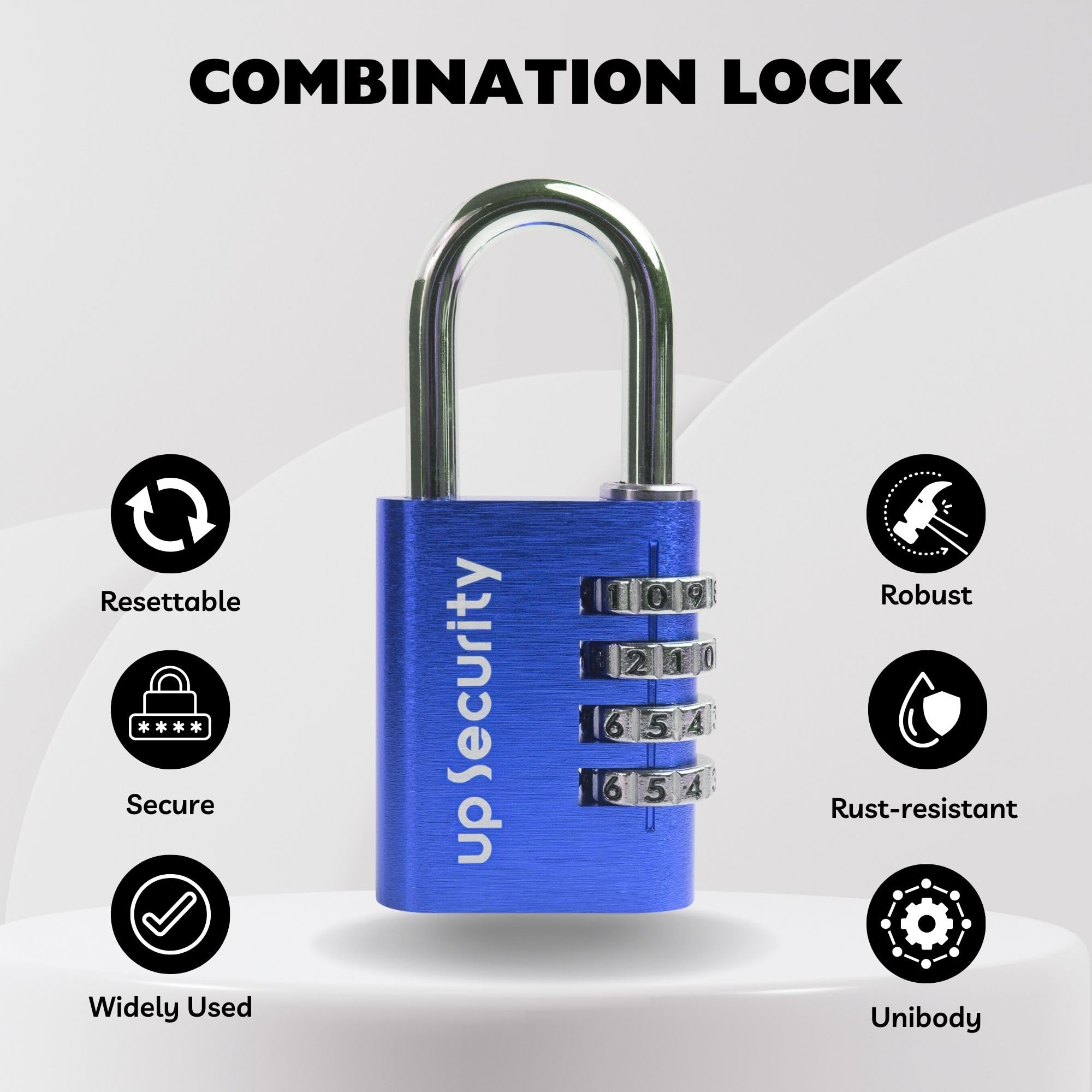 Combination Pad Lock Heavy Duty Combination Padlock - 4-Key Security ...