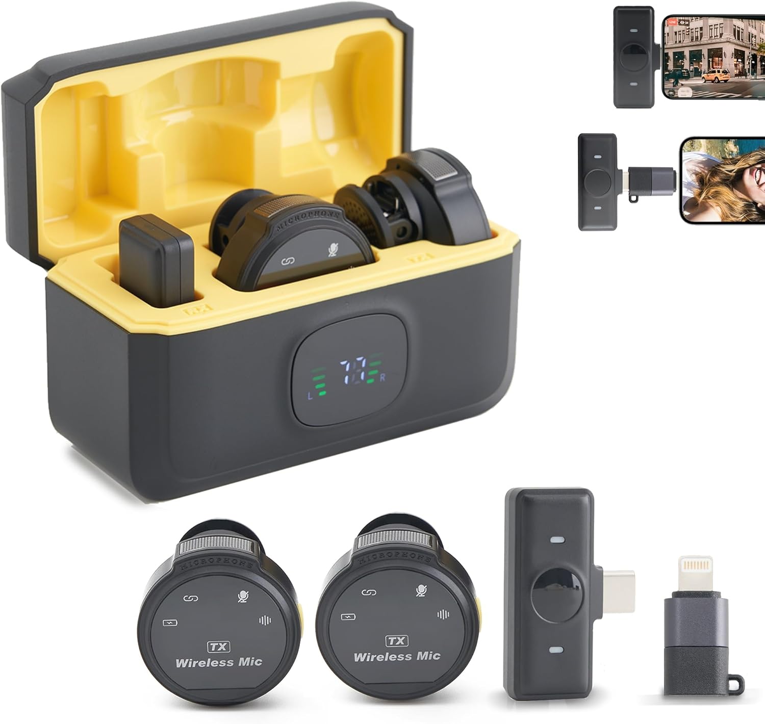 Unleashed Radiance J6 Wireless Lavalier Microphone Set for iPhone 15 ...