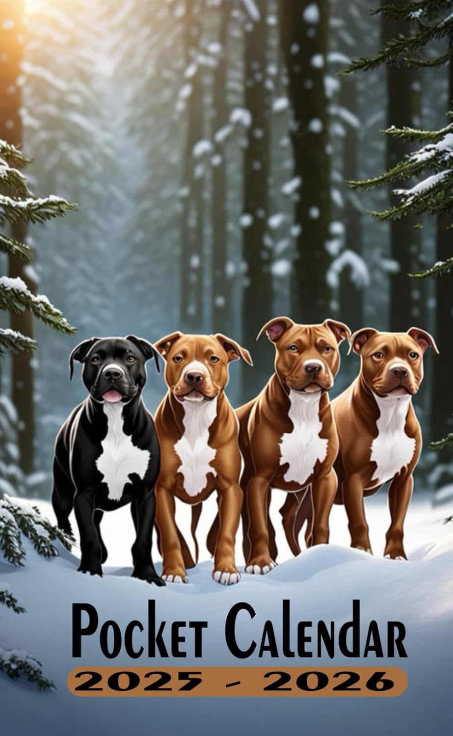 2025-2026 Pocket Calendar: American Pit Bull Puppies Cover, 2-Years ...