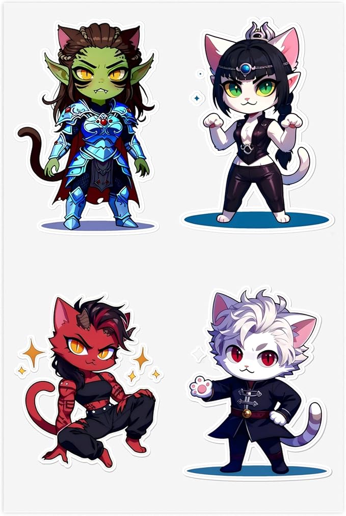 Amazon.com: Baldurs Gate 3 Inspired D&D Cute Chibi Character Sticker ...
