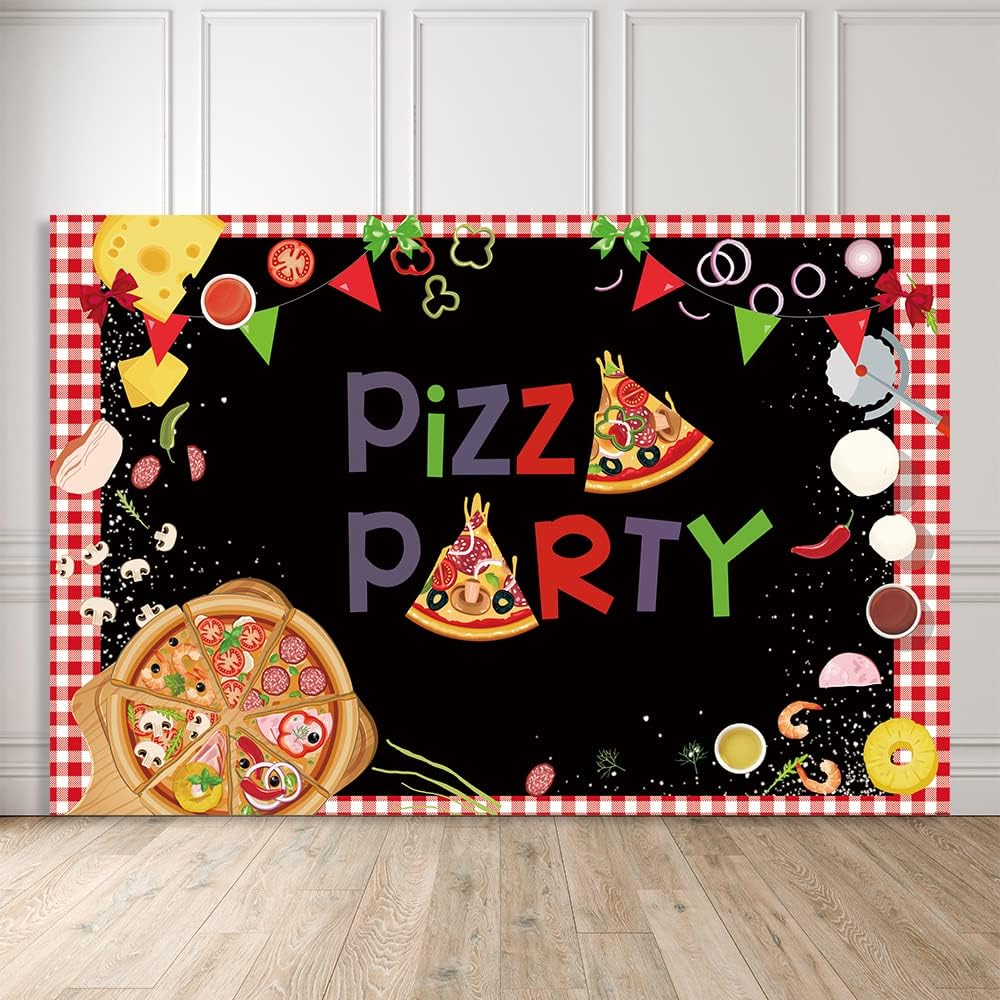 Buy Crefelicid 6x4ft Pizza Party Photography Backdrop Red Pizza Food ...