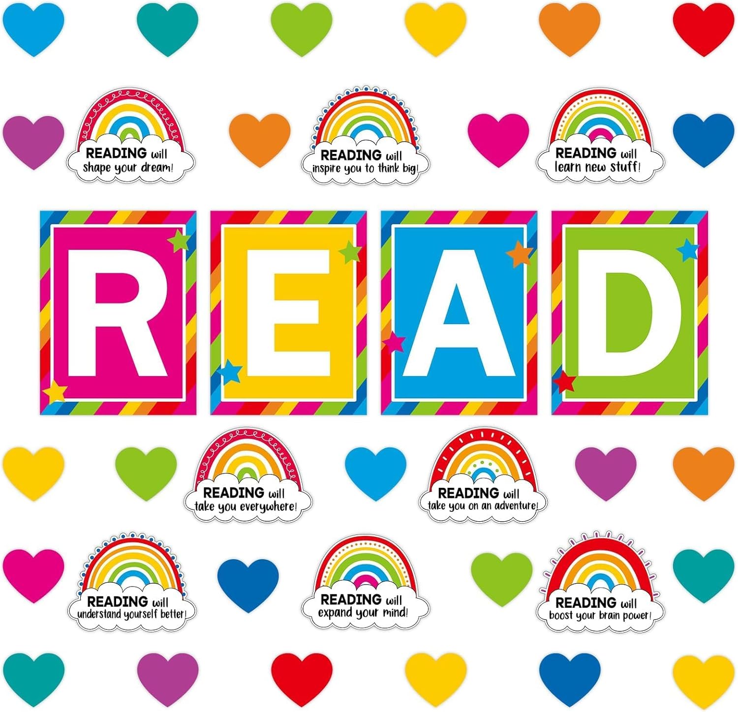 Amazon.com : Reading Classroom Decorations Reading Bulletin Board ...