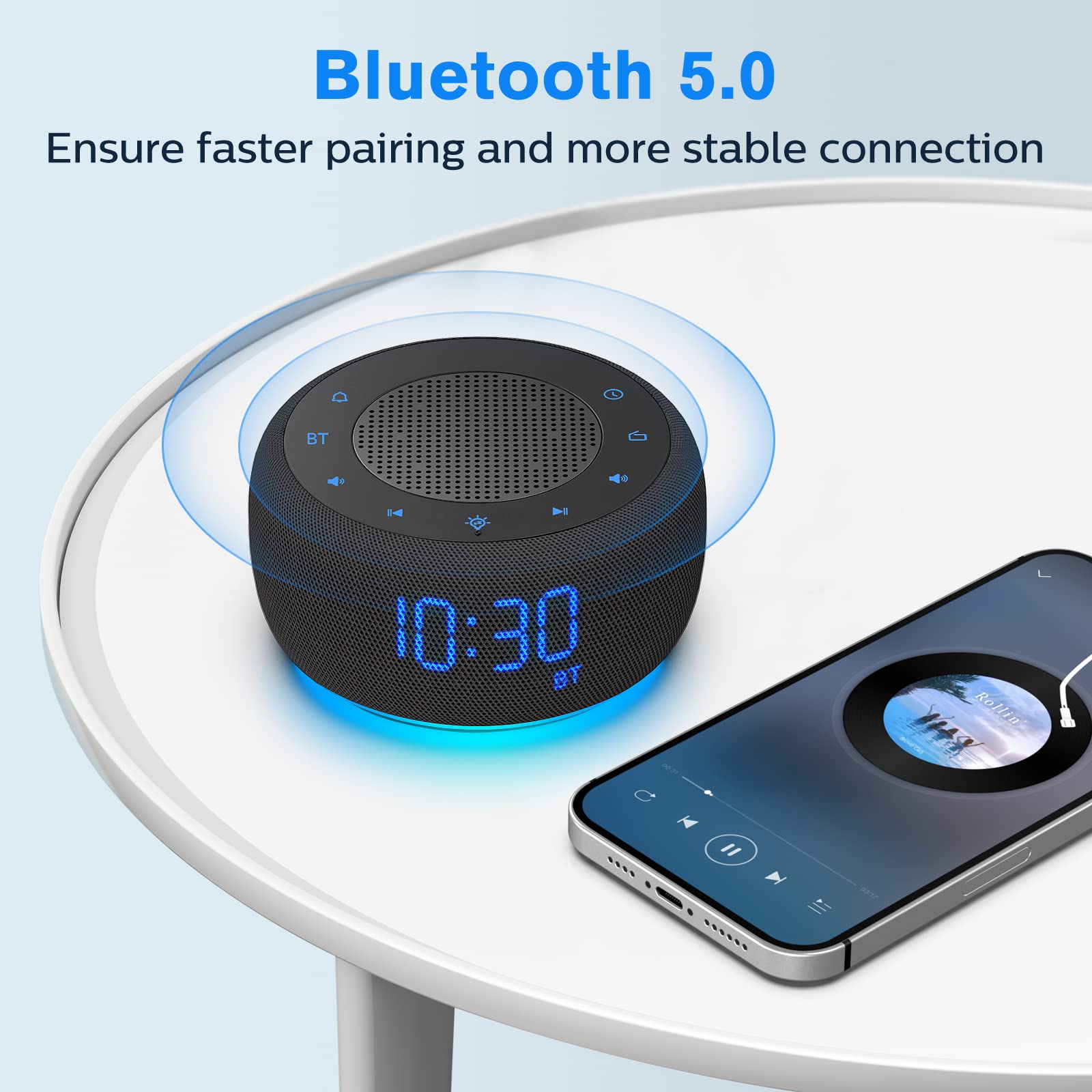 Snapklik.com : BUFFBEE Bluetooth Speaker Alarm Clock