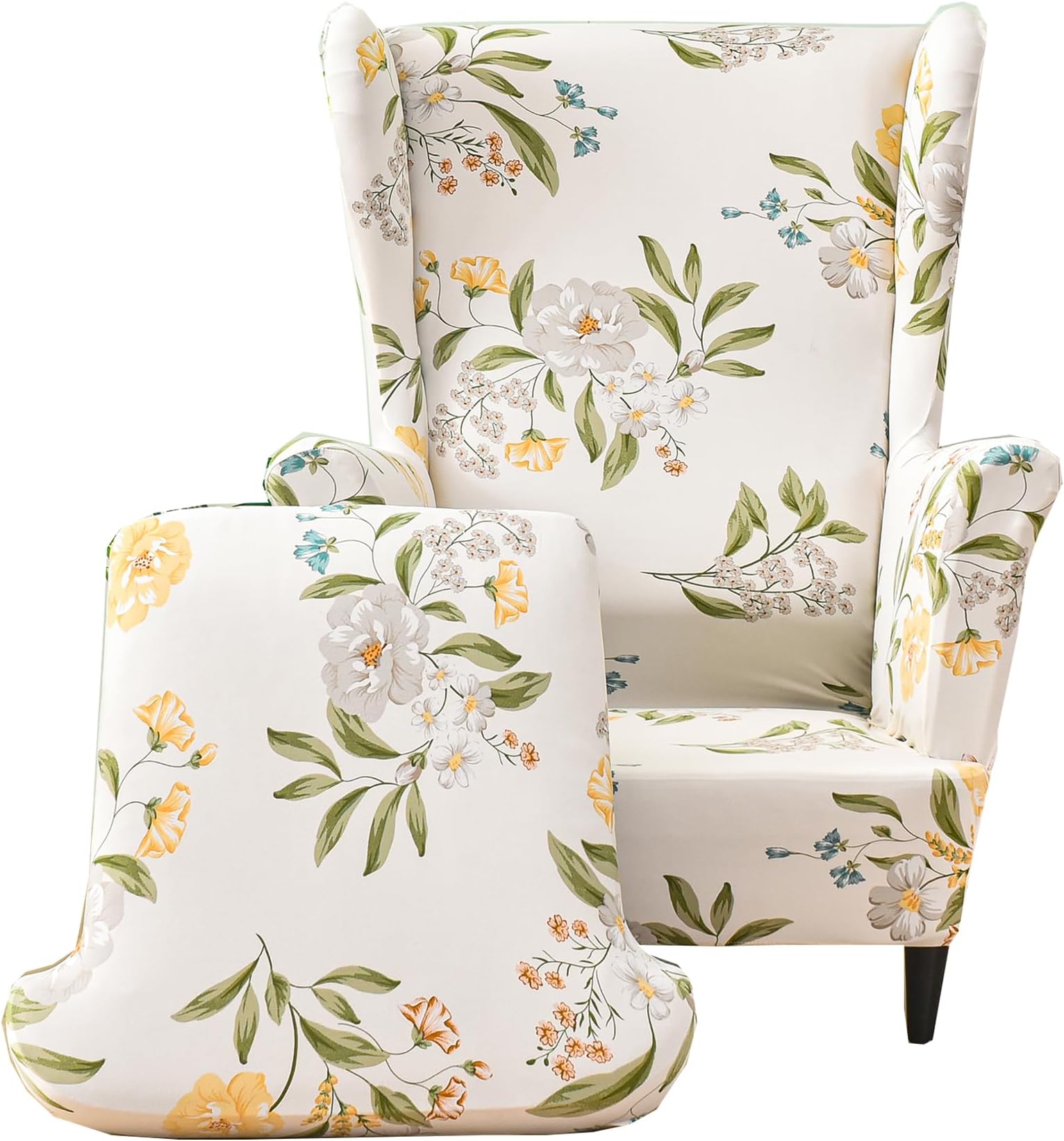 Amazon.com: SureFit Authentic Denim One Piece Slipcover, Wingback Chair ...