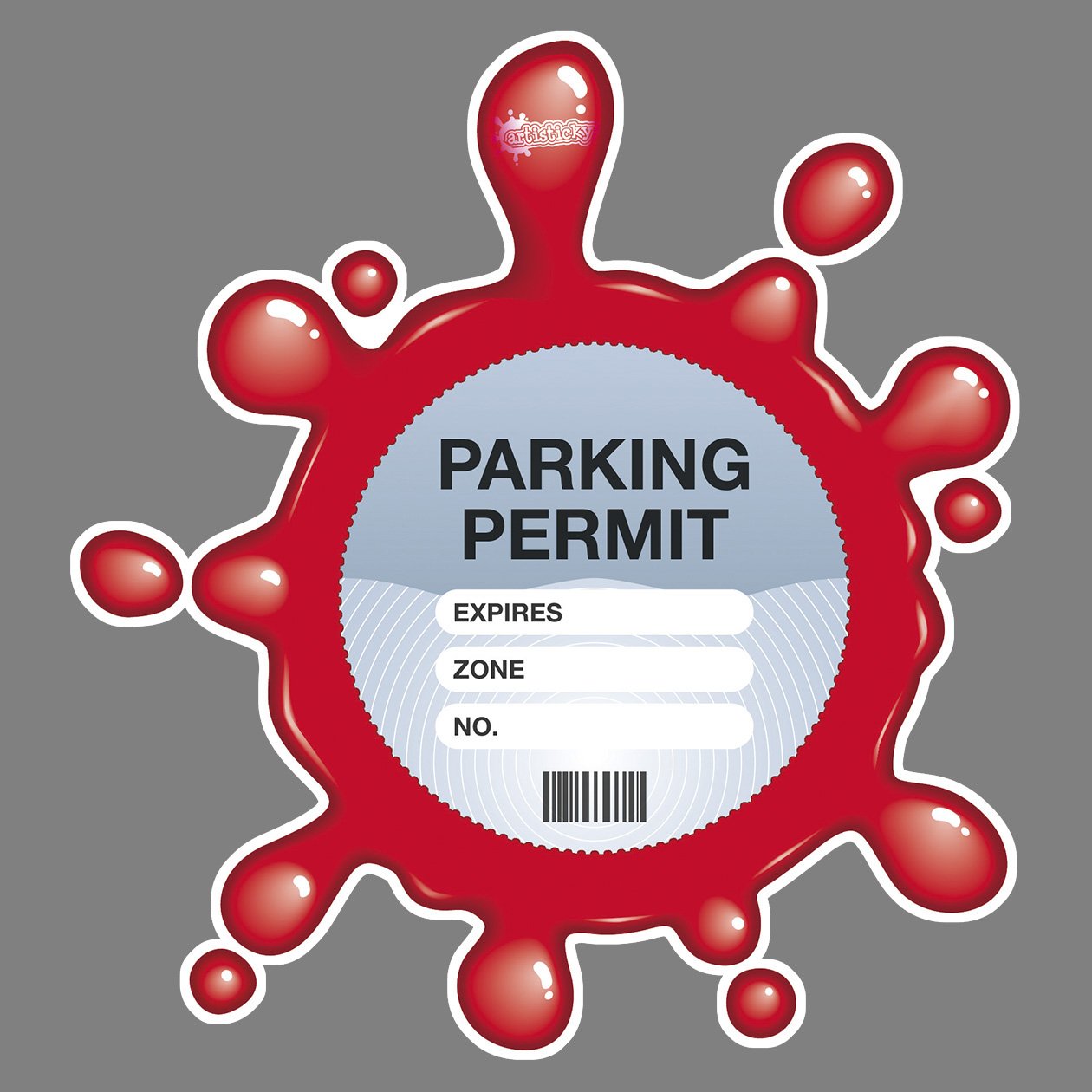 Artisticky PARKING PERMIT Holder Skin RED SPLAT : Amazon.co.uk: Automotive