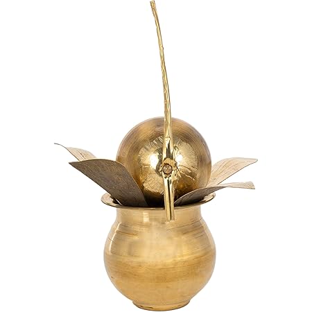 Buy ROY Brass PUJA Ghat | MANGAL Kalash | Devi Ghat | LOTA with Mango ...