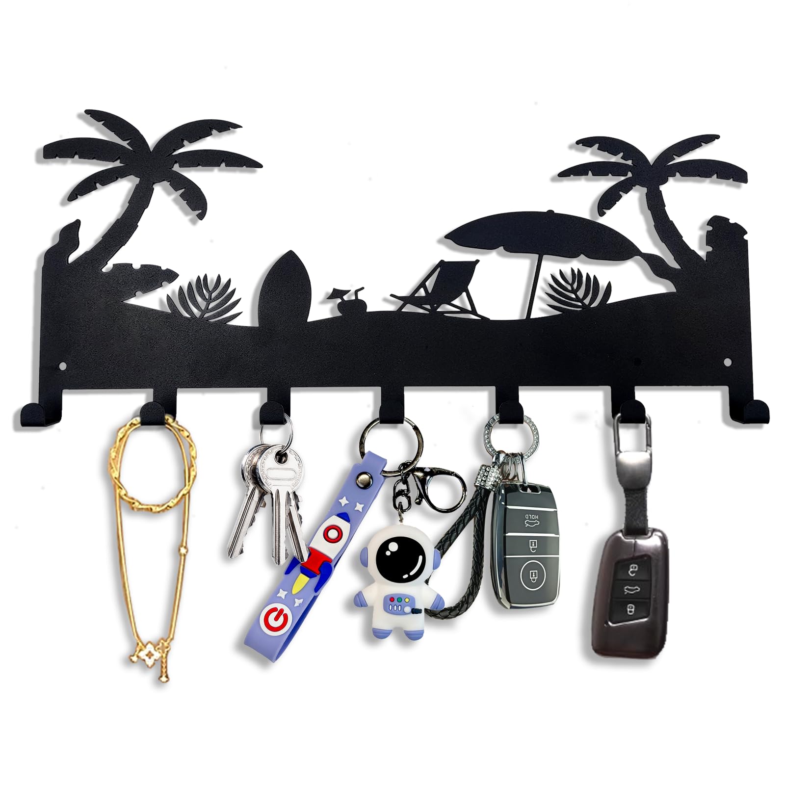 Amazon.com: Wall Mounted Key Rack | Metal Key Rack Hook Organizer ...