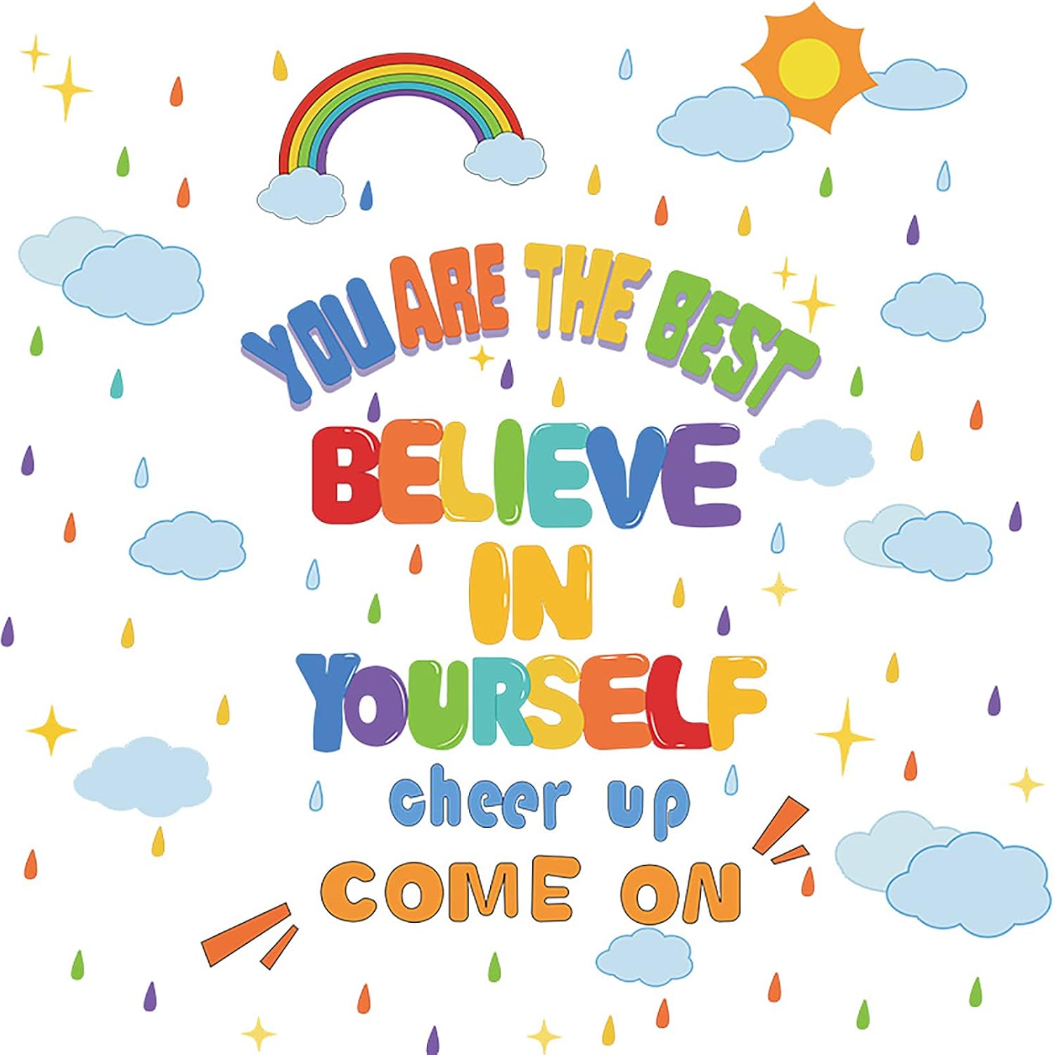 Amazon.com: Wall Decals Colorful Inspirational Quotes Vinyl Paint ...