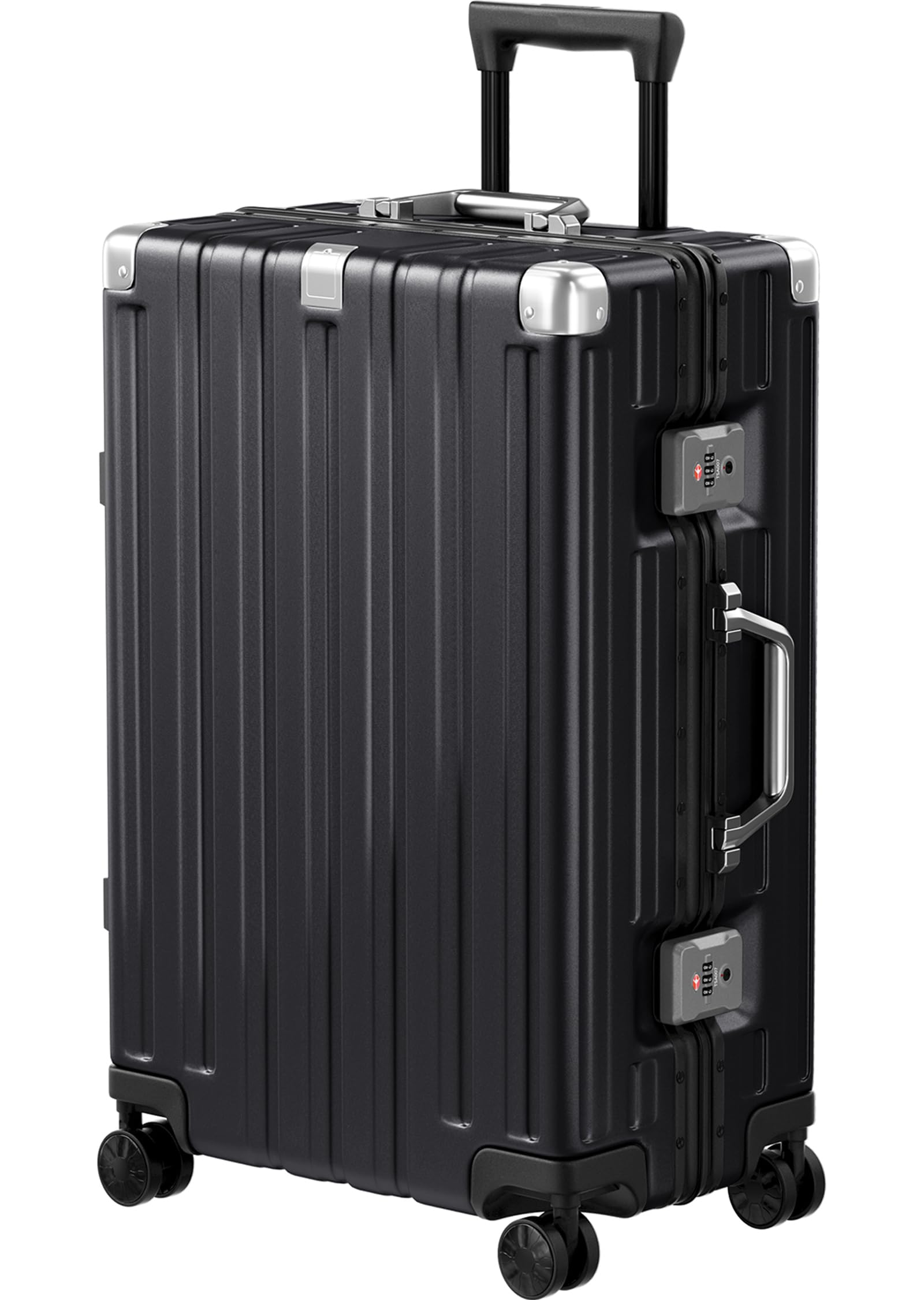 Amazon.com | Krute Luggage Aluminum Frame Zipperless Metal Checked ...