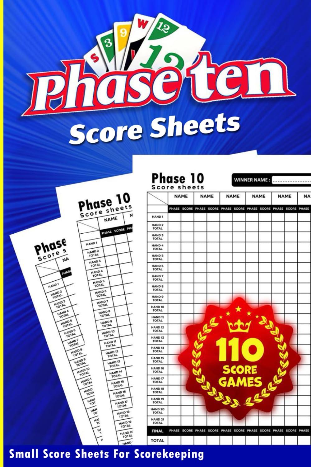 Phase 10 Score Sheets: Phase 10 Card Game - Small Cards For ...