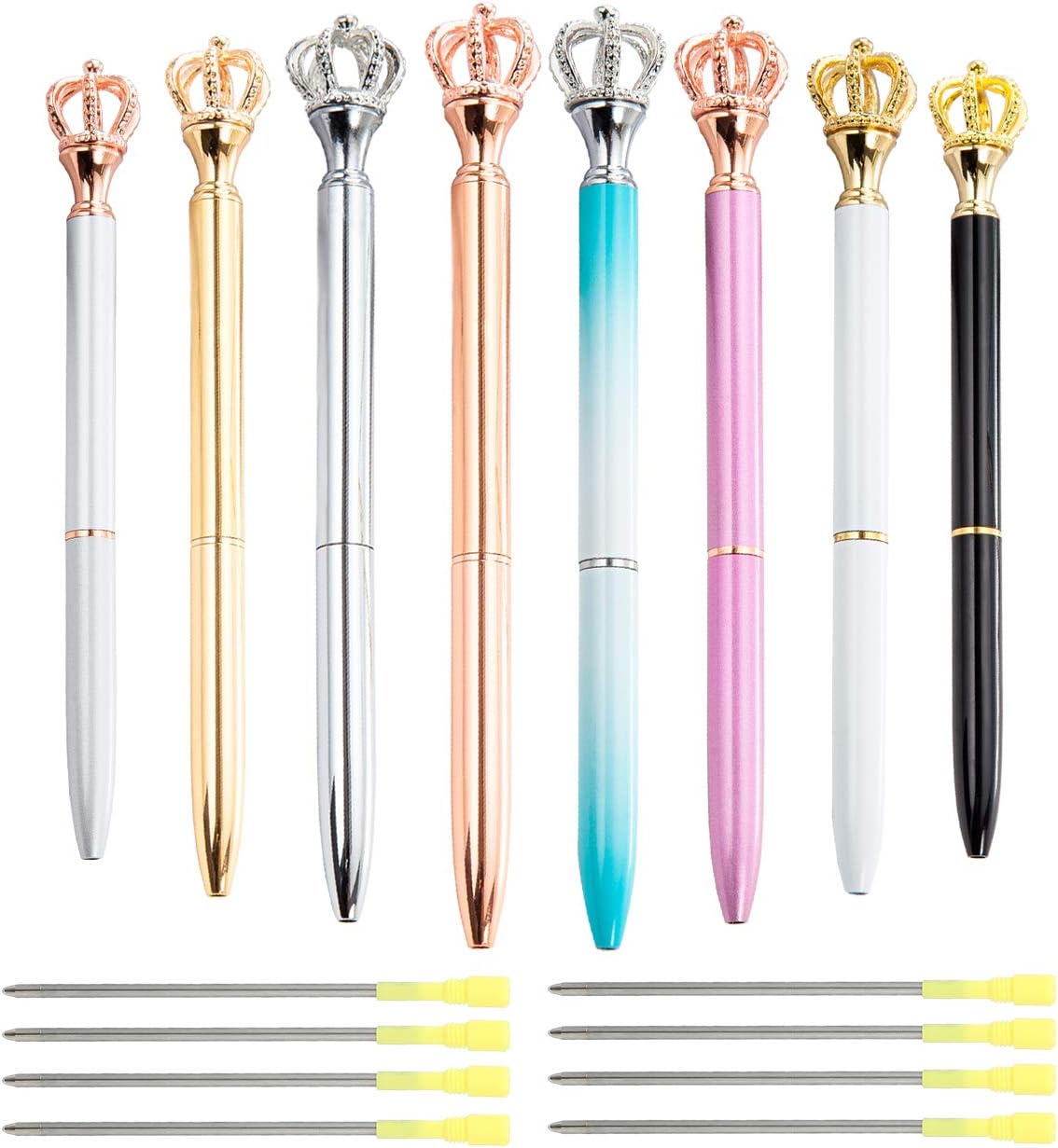 PASISIBICK Crown Top Pens,Fantastic Gift for Women,Metal Ballpoint Pens ...