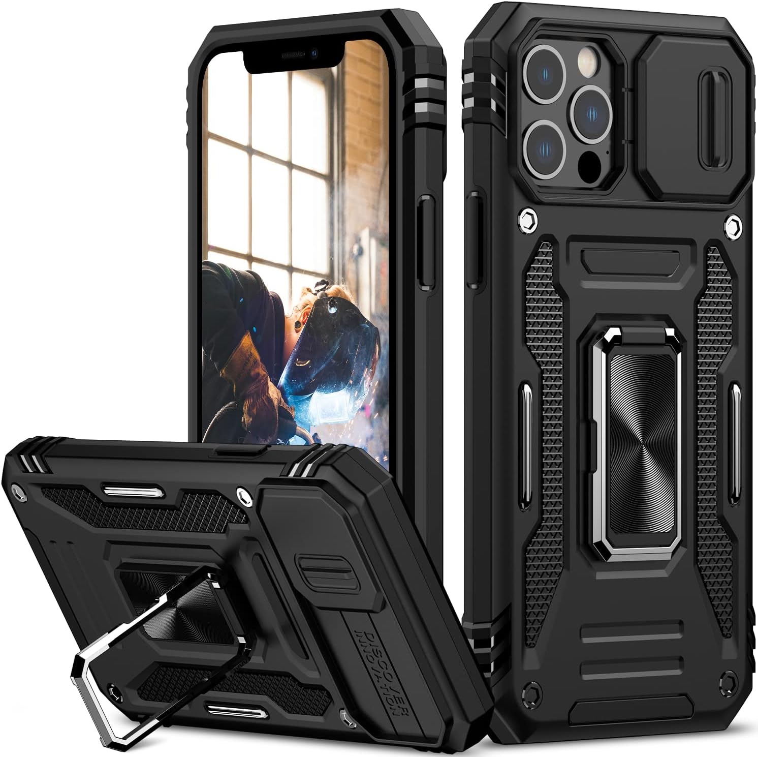 Amazon.com: DEERLAMN for iPhone 12 Case,iPhone 12 Pro Case with Slide ...