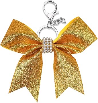 yaozeio Glitter Cheer Bow Keychain for Cheerleading Keychain for women ...