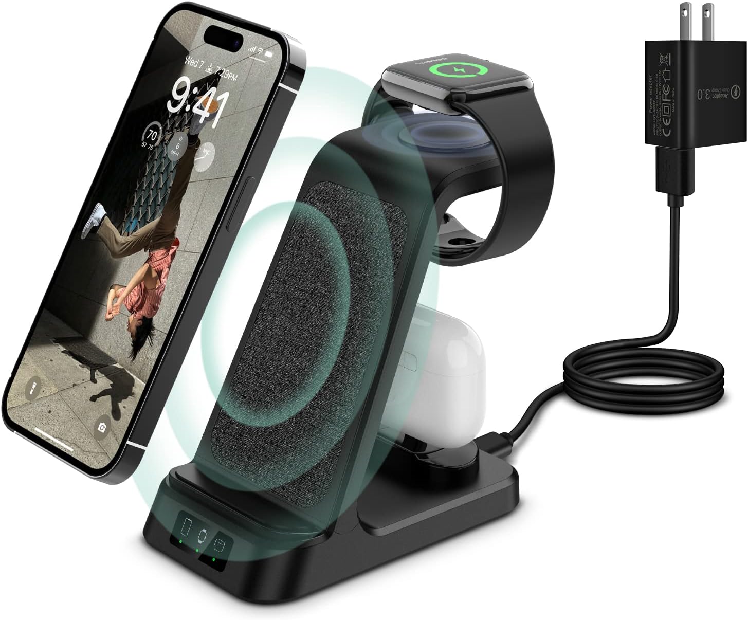 Amazon.com: DDUAN Wireless Charging Station, 3 in 1 Fast Charger Stand ...