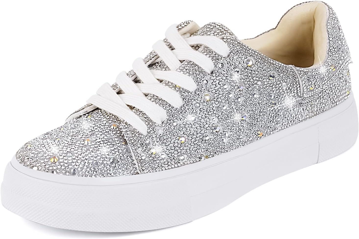 Amazon.com | DOEYG Glitter Sneakers for Women - Sparkle Rhinestone ...