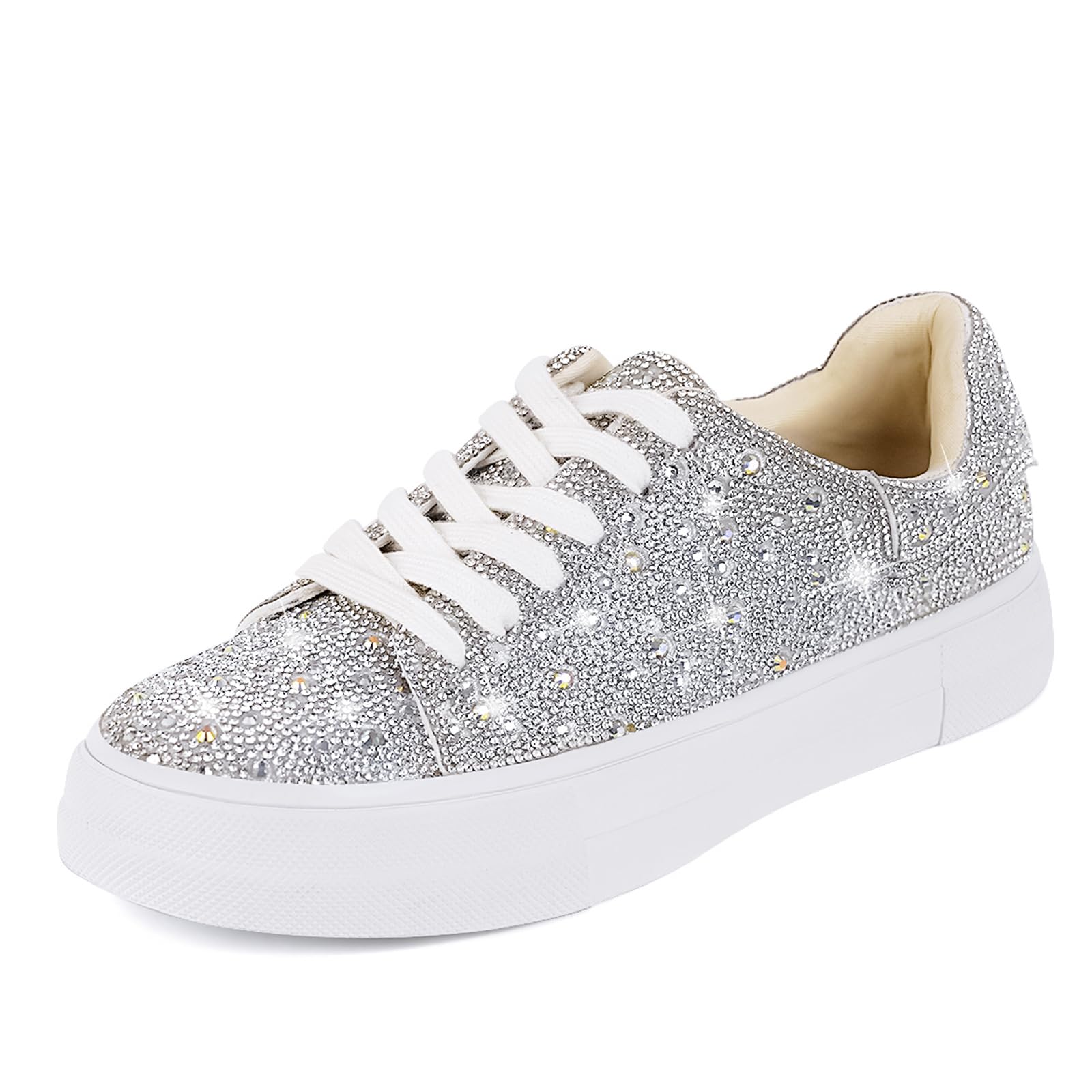 Amazon.com | DOEYG Glitter Sneakers for Women Sparkle Rhinestone ...