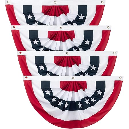 Amazon.com : TURNMEON 4 Pack Extra Large 3x6 Feet American Flag Pleated ...
