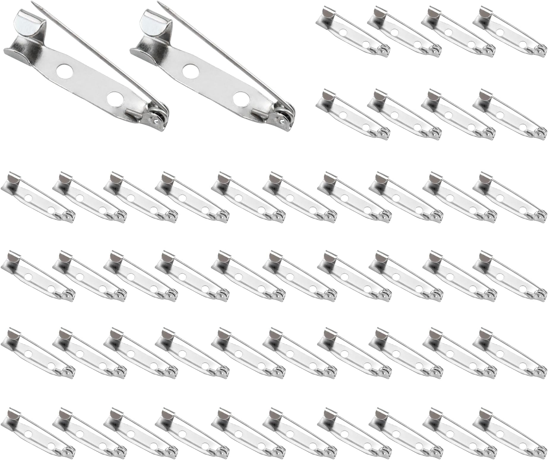 Amazon.com: AConnet 100 Pcs Silver Safety Pins 1 Inch Pin Back Clasp ...