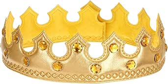 Amazon.com: Alrhso Golden King Crown - Delicate Birthday Hat for ...