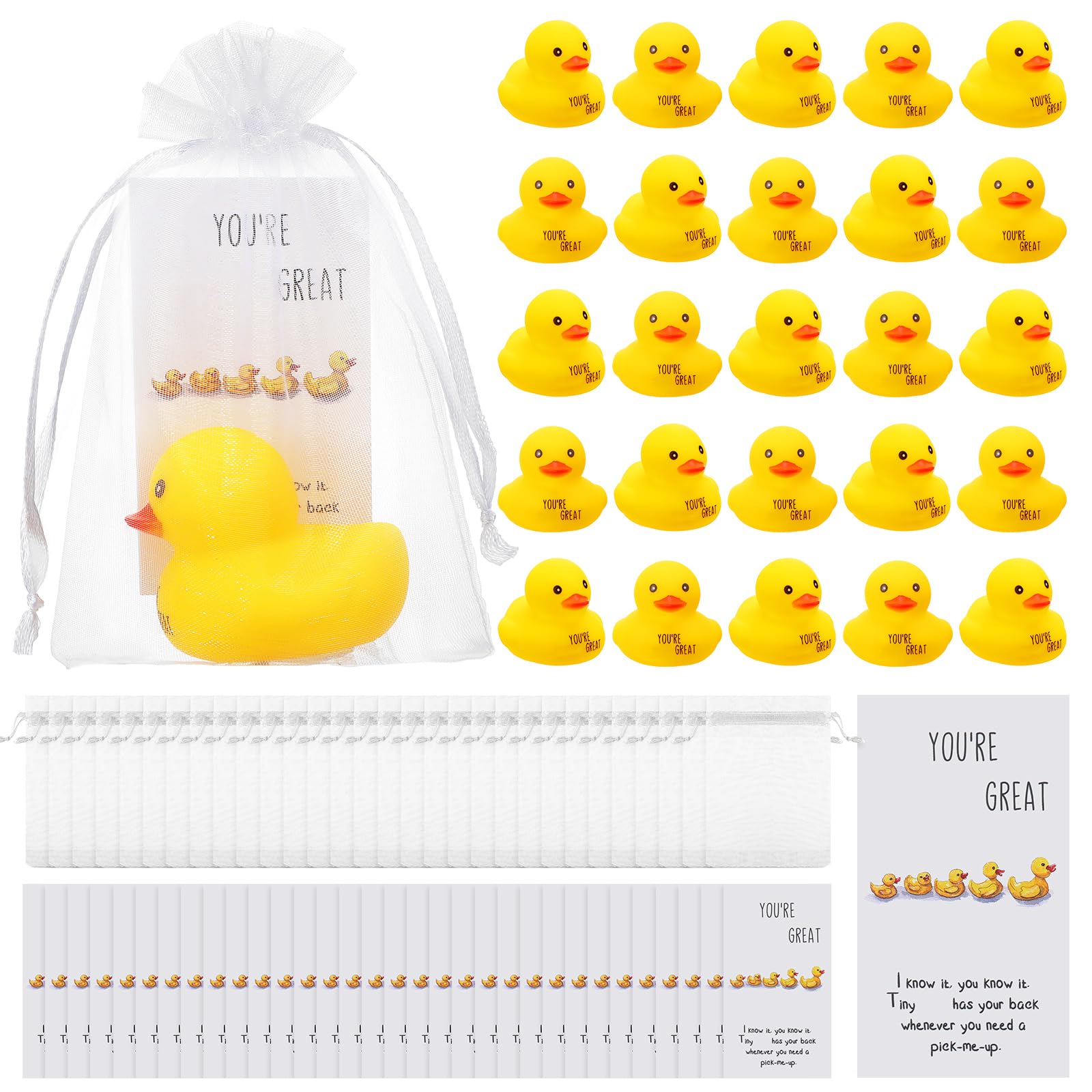 Amazon.com: Deekin 50 Sets Inspirational Gifts Rubber Ducks You're ...
