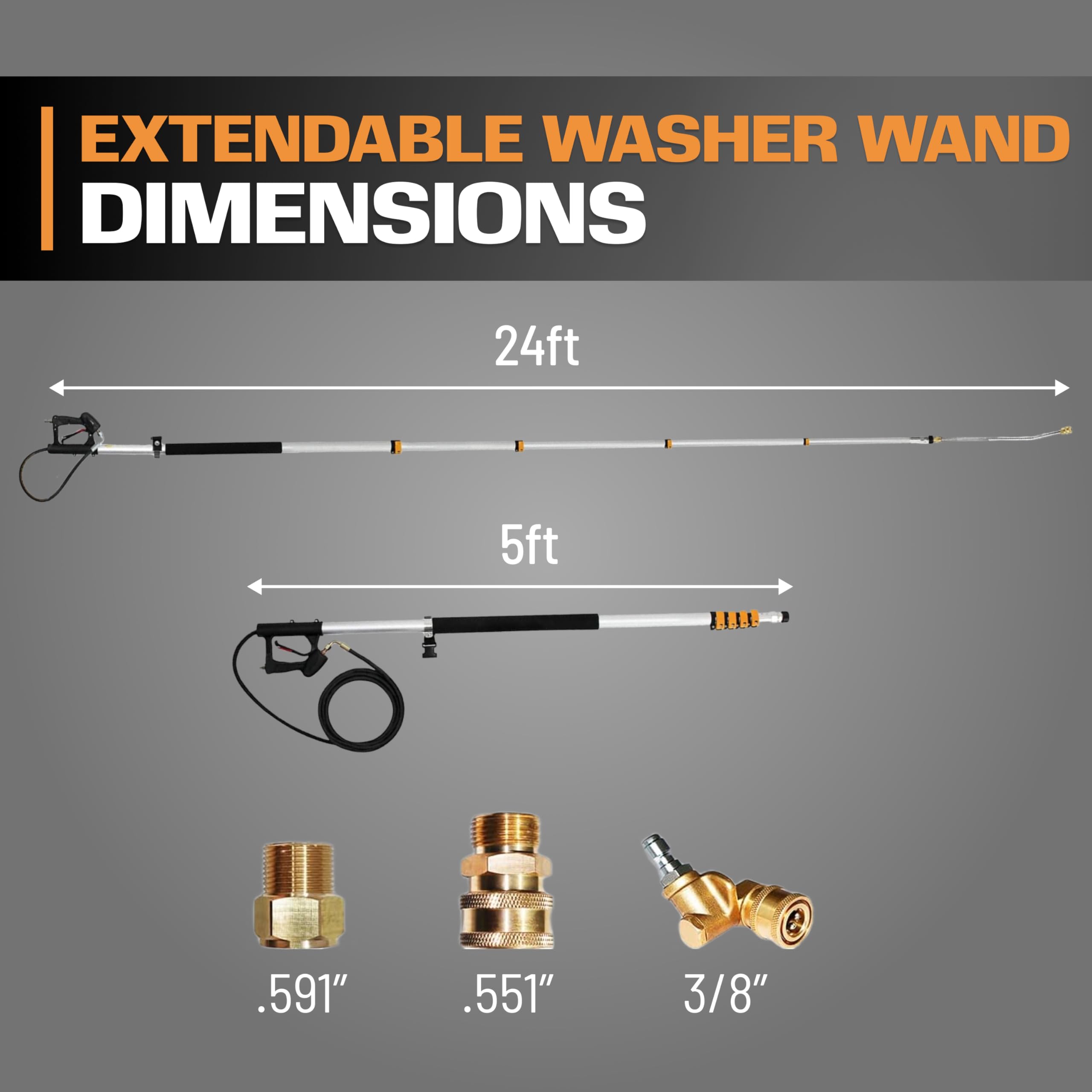 Snapklik.com : EDOU 24 Ft Telescoping Pressure Washer Wand - Gutter ...