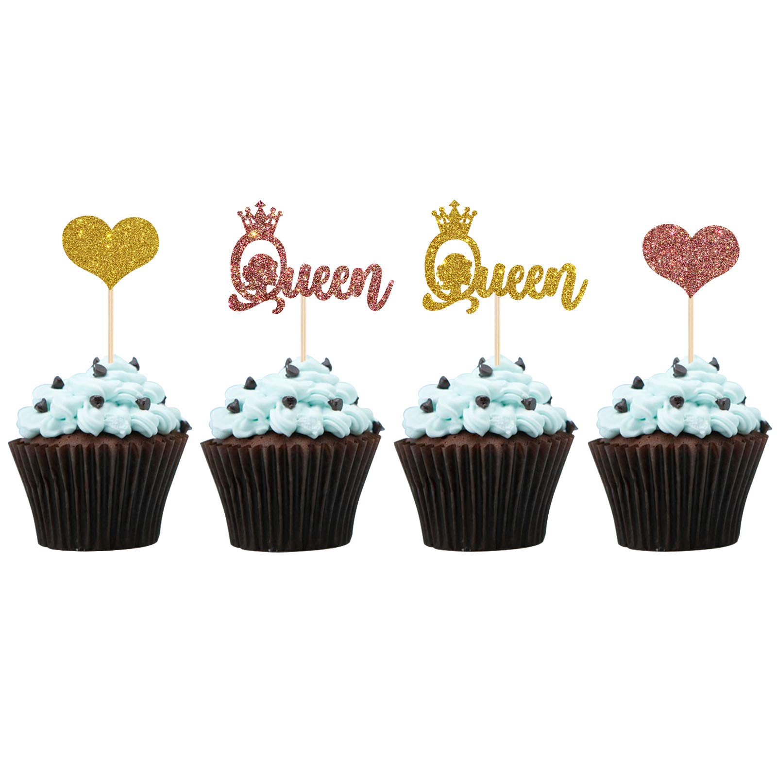 Snapklik.com : 24 Pcs Queen Bachelorette Night Cupcake Toppers, Cheers ...