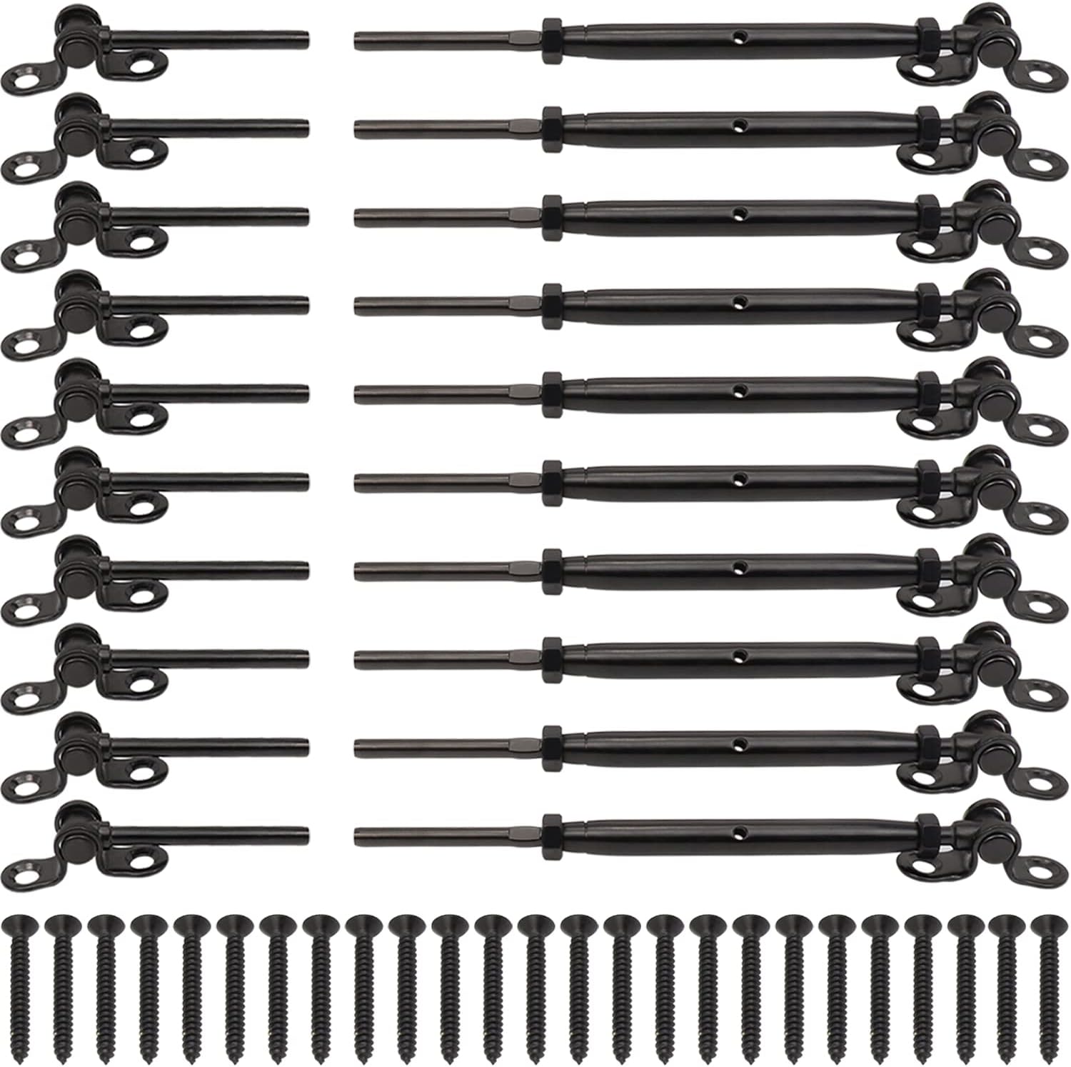 Challcrea 10 Pairs Black Stainless Steel Cable Railing Kit, 30 Pairs ...