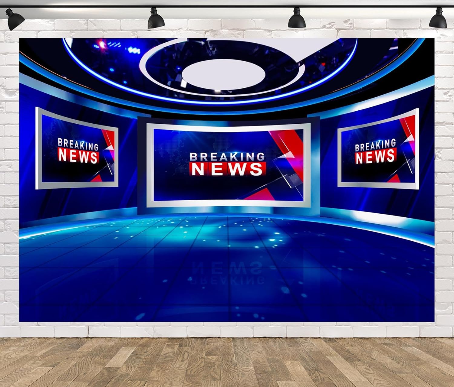 Amazon.com : CORFOTO News Broadcast Backdrop Fabric 5x4ft TV Show ...