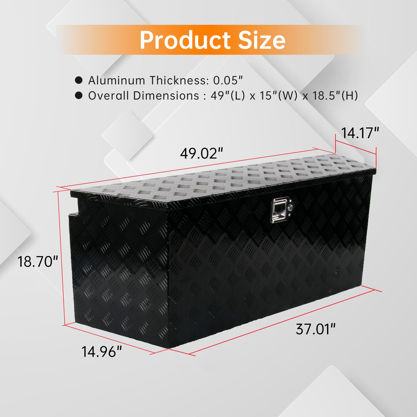 Snapklik.com : Higehio 49 Inch Trailer Tongue Box,Aluminum Truck Tool ...