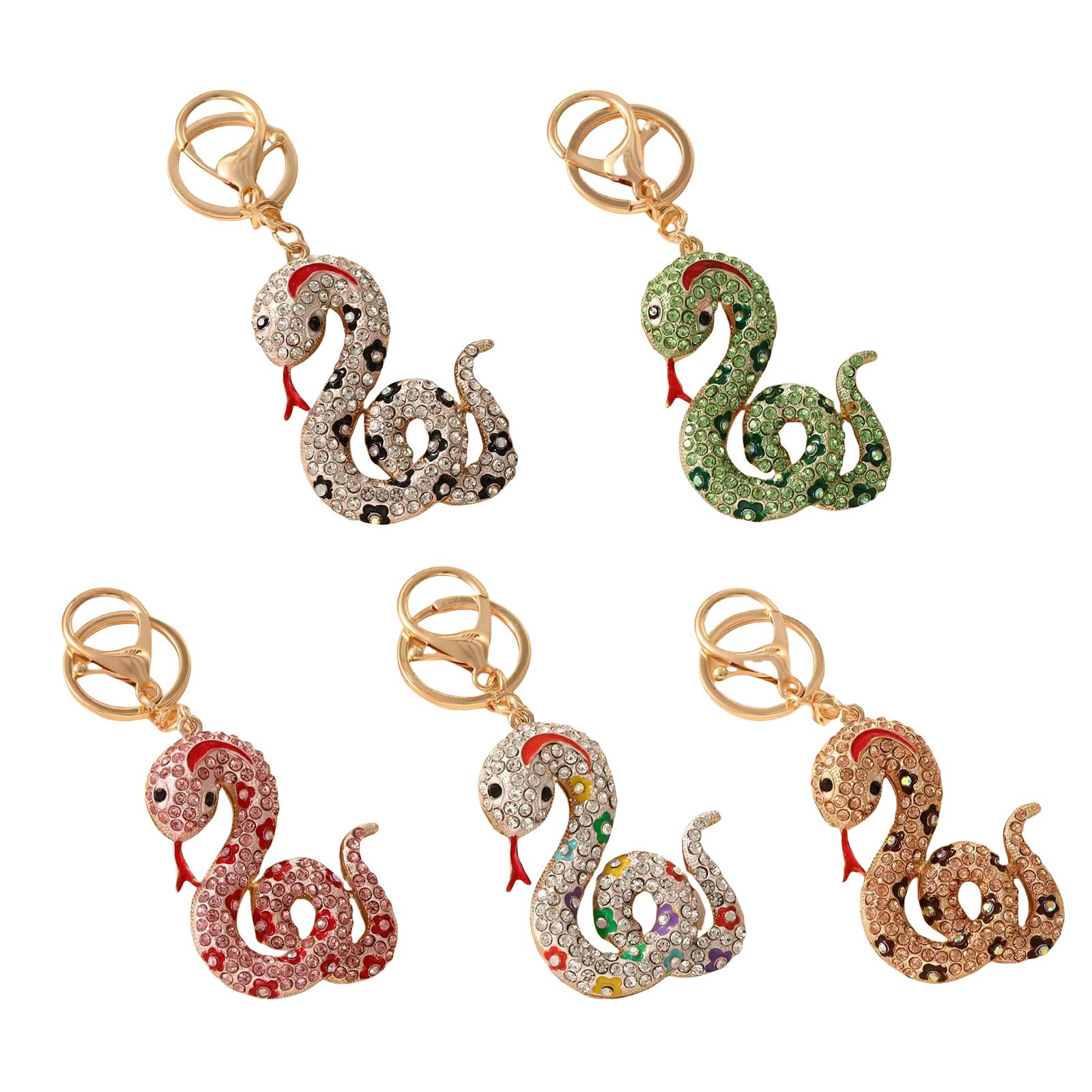 Amazon.com: Ucubwfu 5pcs snake rhinestone keychain, beautiful snake ...